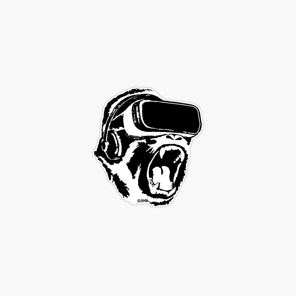 Onim Vr Gorilla Sticker, Phone Decal Water Bottle Stickers Car Decals ...