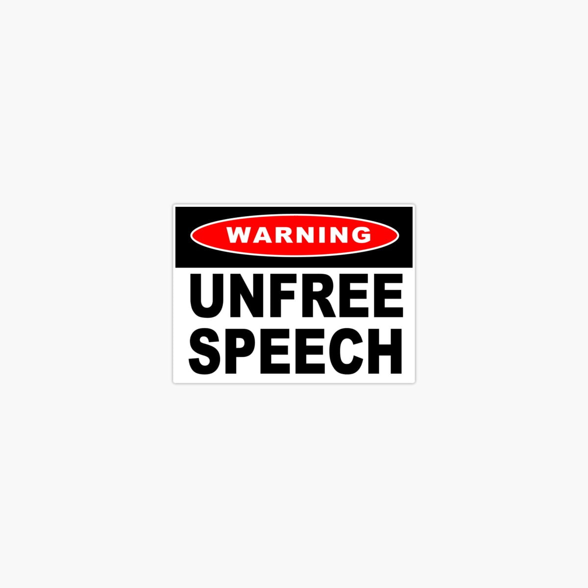 Onim Warning - Unfree Speech Sticker, Phone Decal Water Bottle Stickers ...