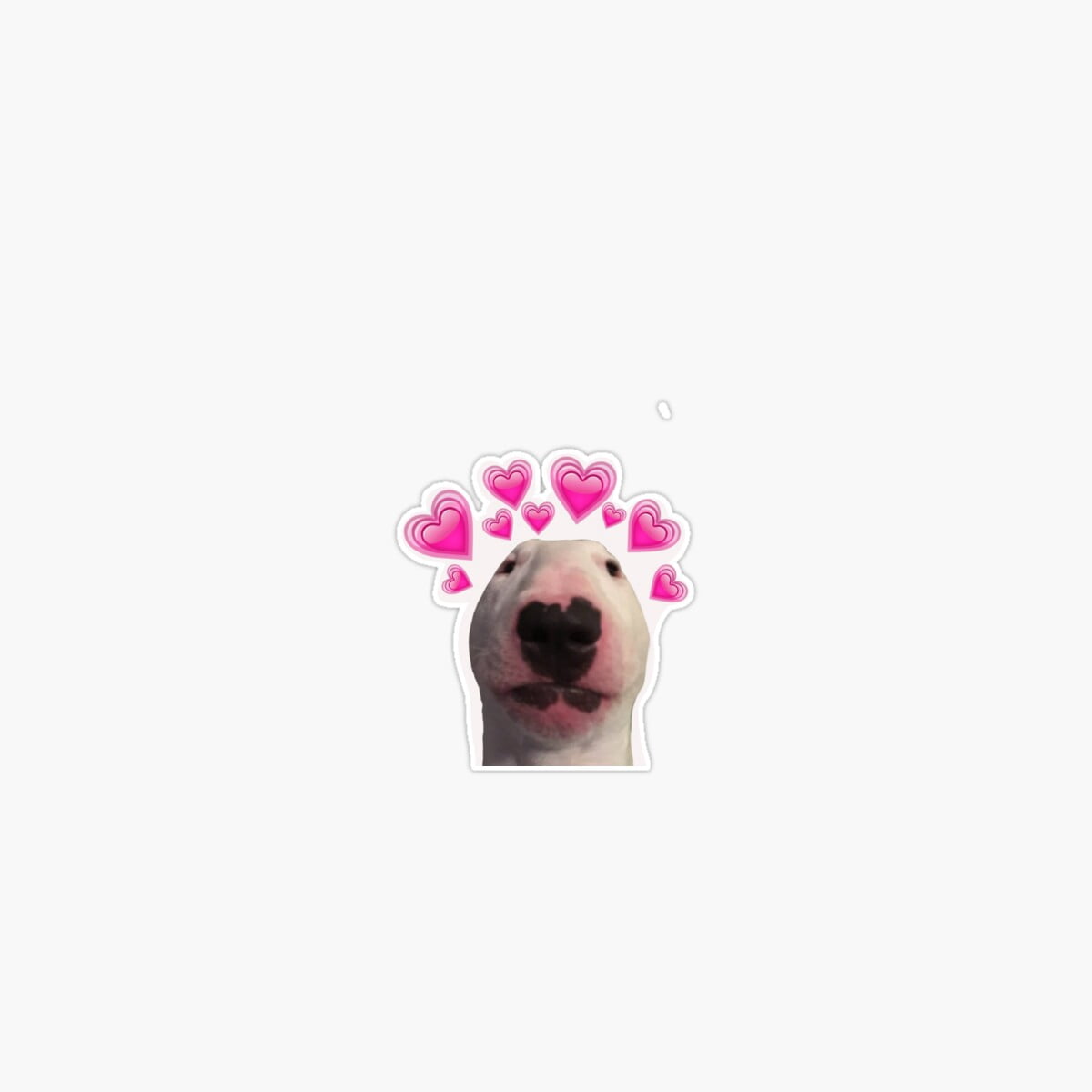 Onim Walter The Dog With Hearts Sticker, Phone Decal Water Bottle ...