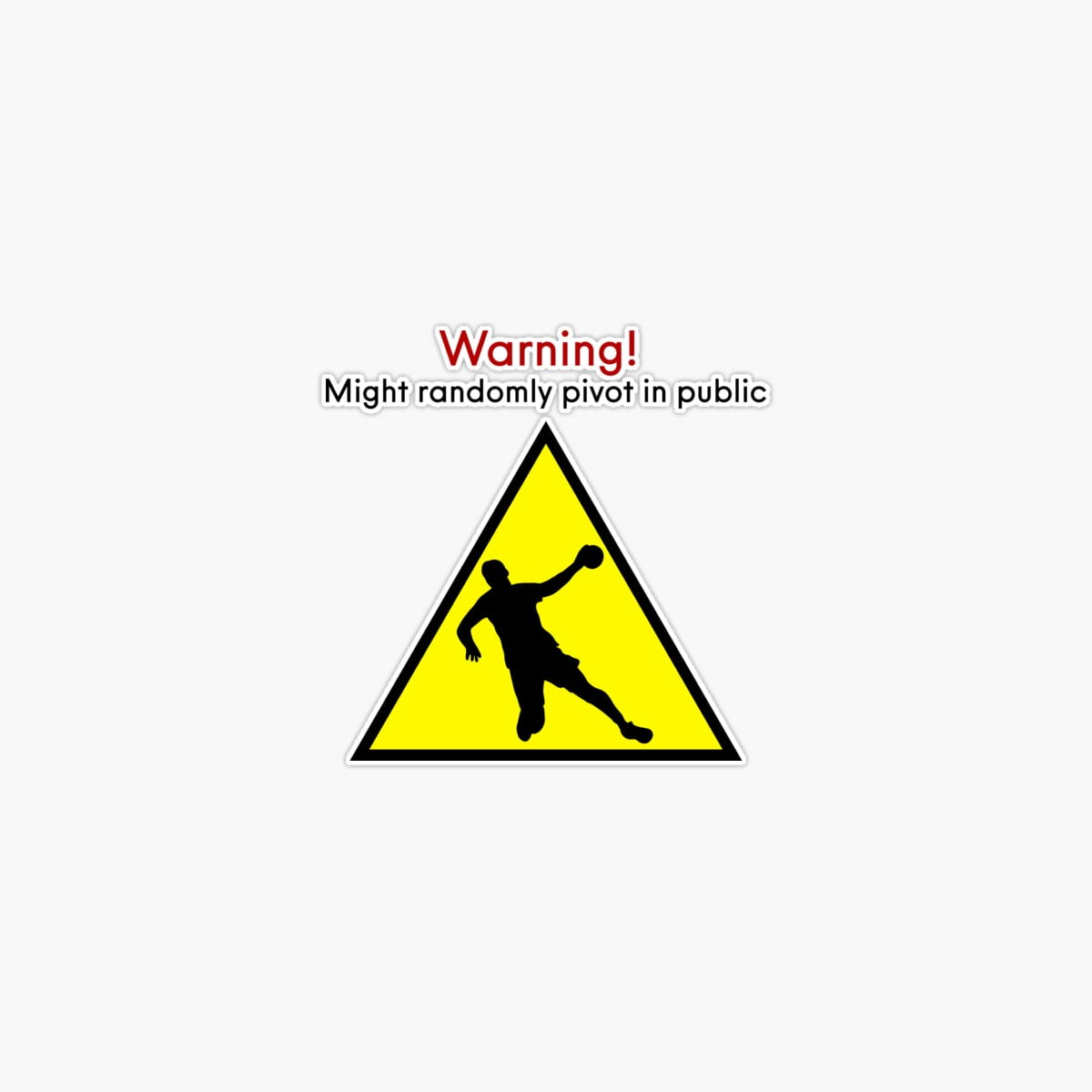 Onim Warning: Handball Pivot In Progress Sticker, Phone Decal Water ...