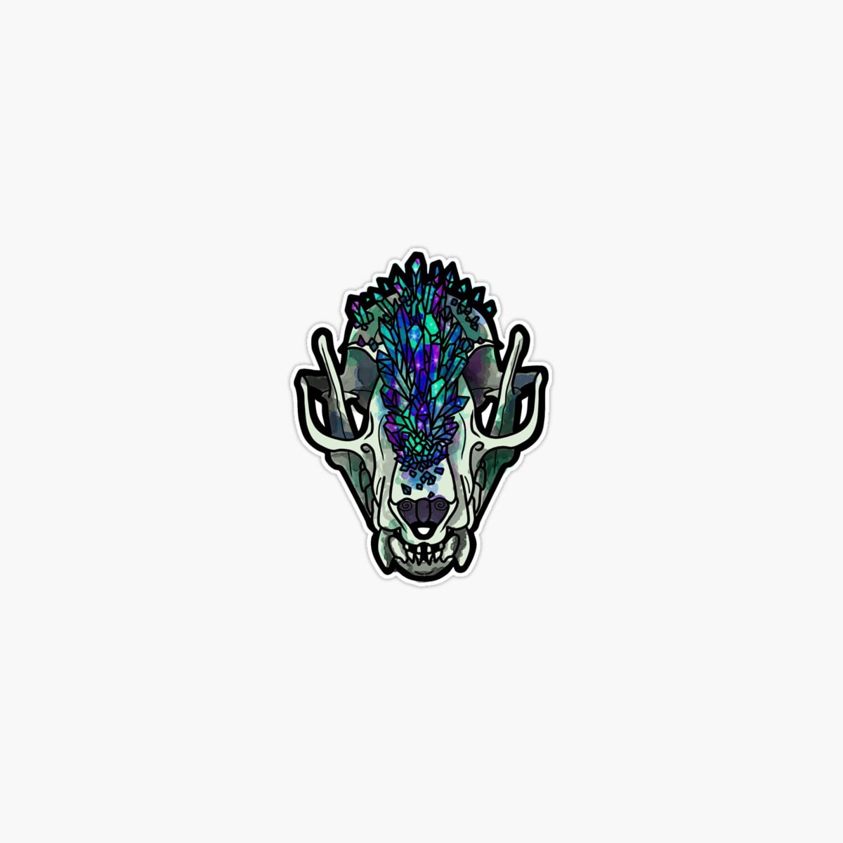 Onim Watercolor Bat Skull Sticker Sticker - Walmart.com