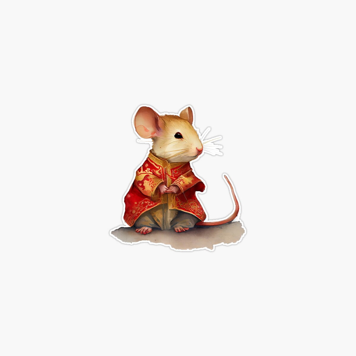 Onim Watercolor Chinese Zodiac Year of the Rat Sticker - Walmart.com