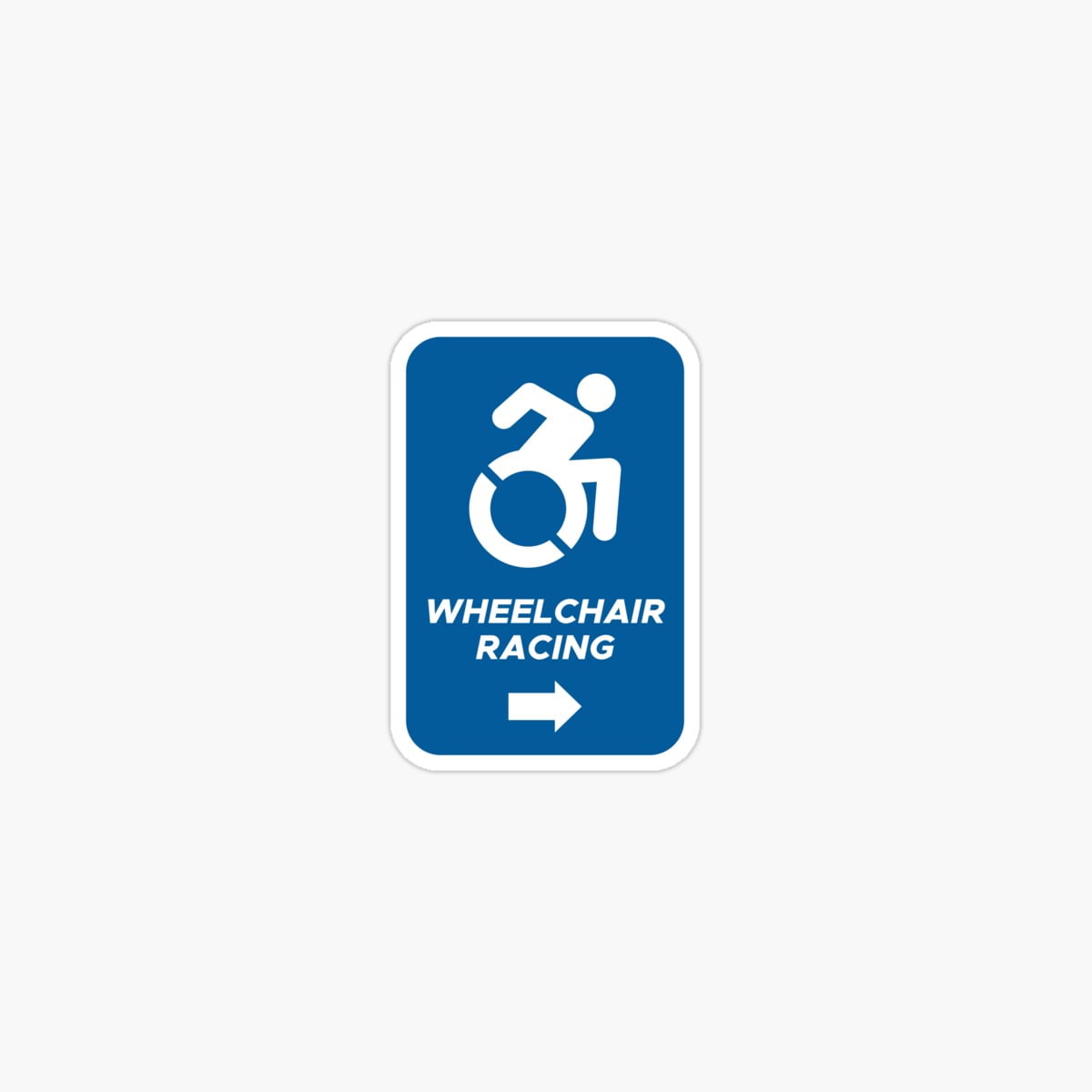 Onim Wheelchair Racing This Way Sign Sticker, Phone Decal Water Bottle ...