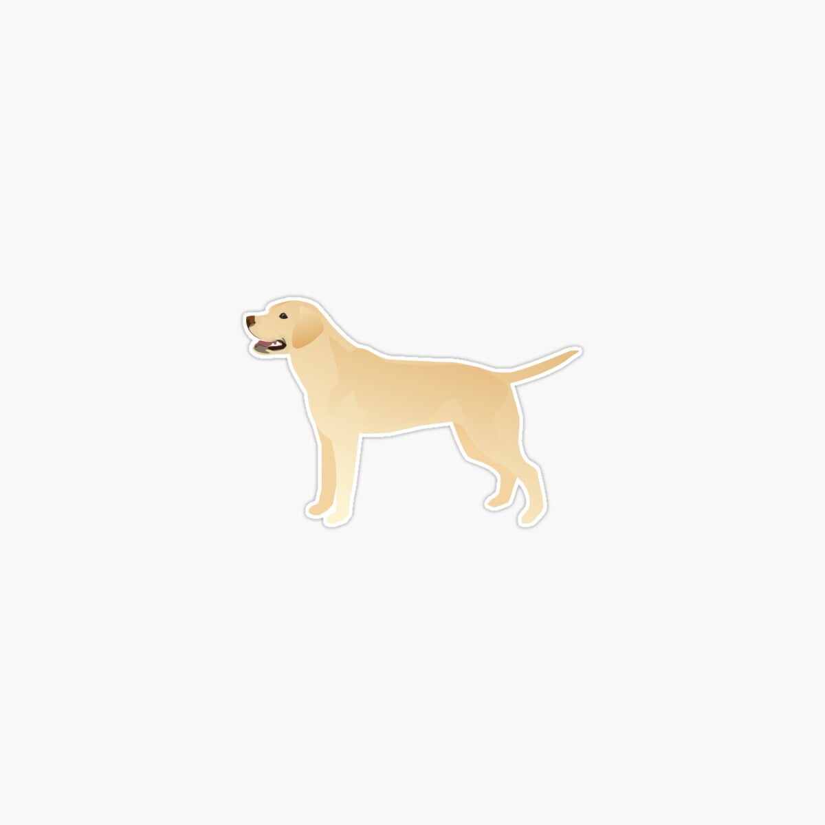 Onim White Yellow Lab Basic Breed Silhouette Illustration Sticker ...