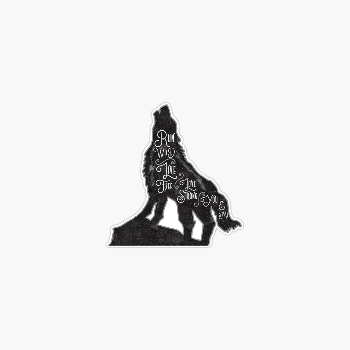 Onim Wolf Howling Run Wild Sticker, Phone Decal Water Bottle Stickers ...