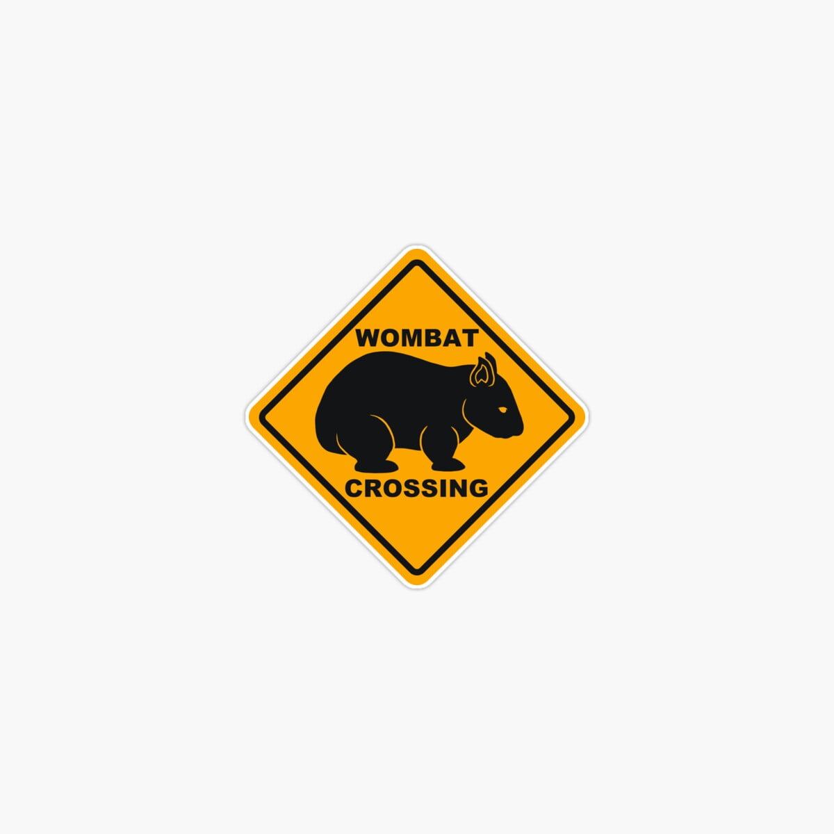 Onim Wombat Crossing Sign Sticker - Walmart.com