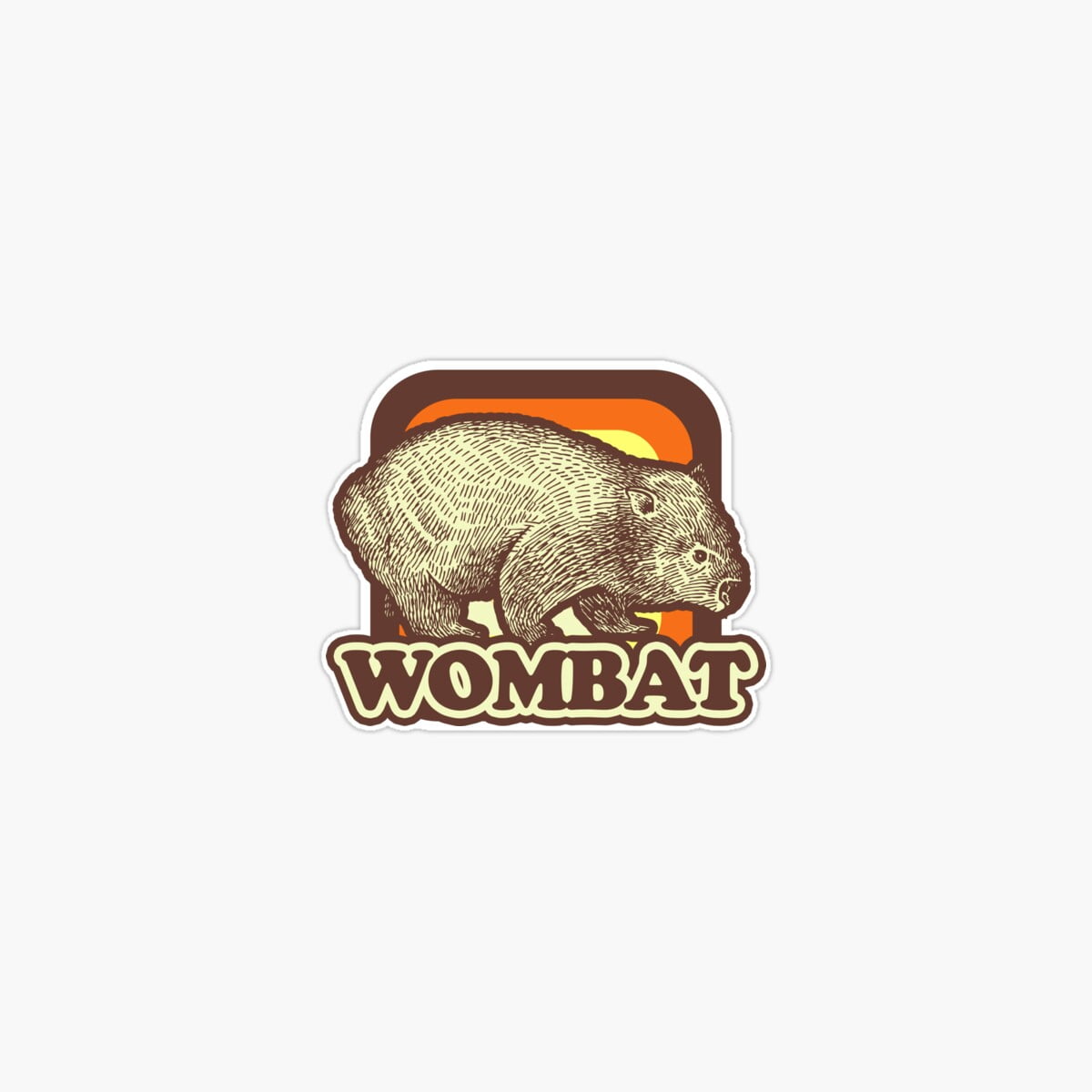 Onim Wombat Sticker, Phone Decal Water Bottle Stickers Car Decals ...