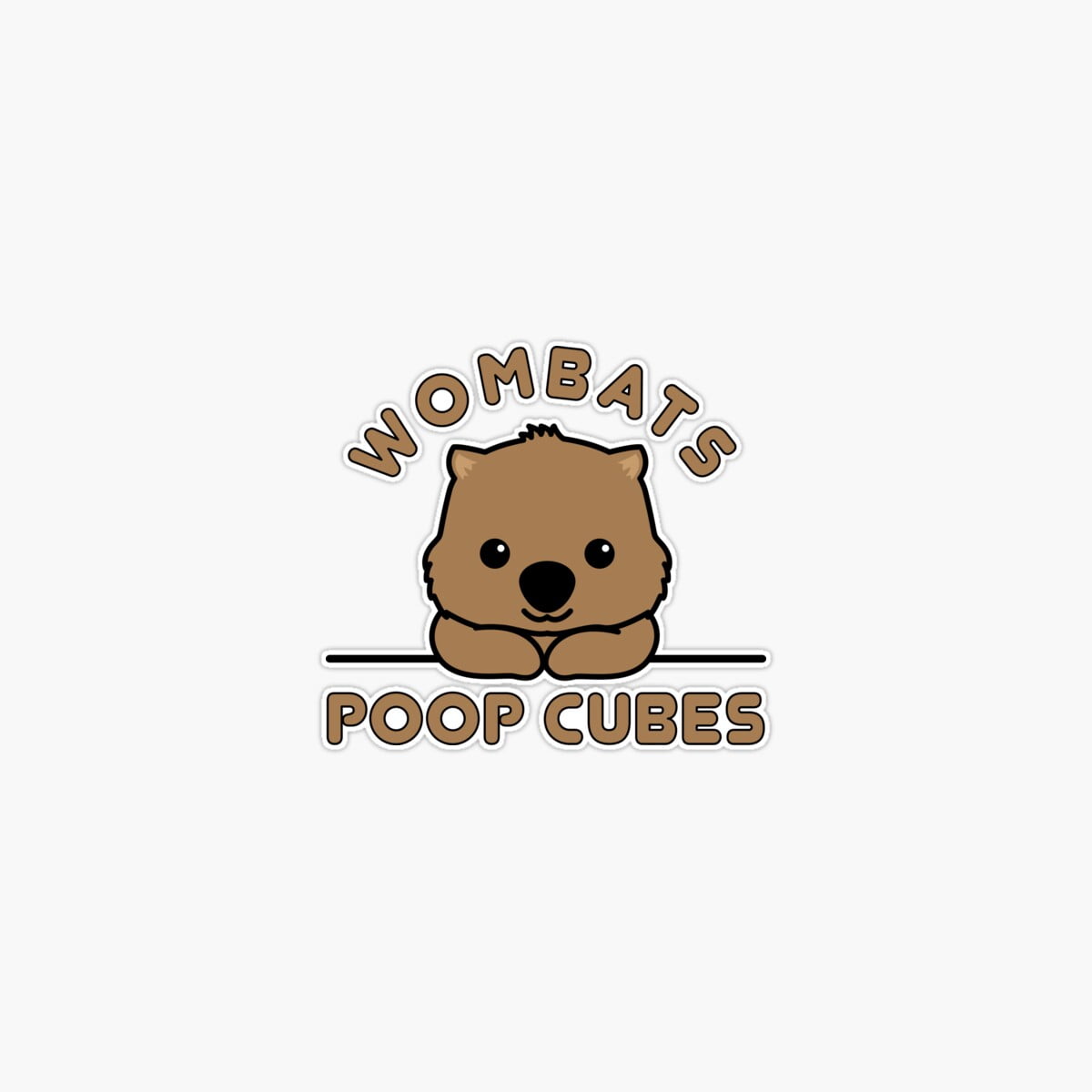 Onim Wombats Poop Cubes, Cute Kawaii Wombat Quote Sticker - Walmart.com