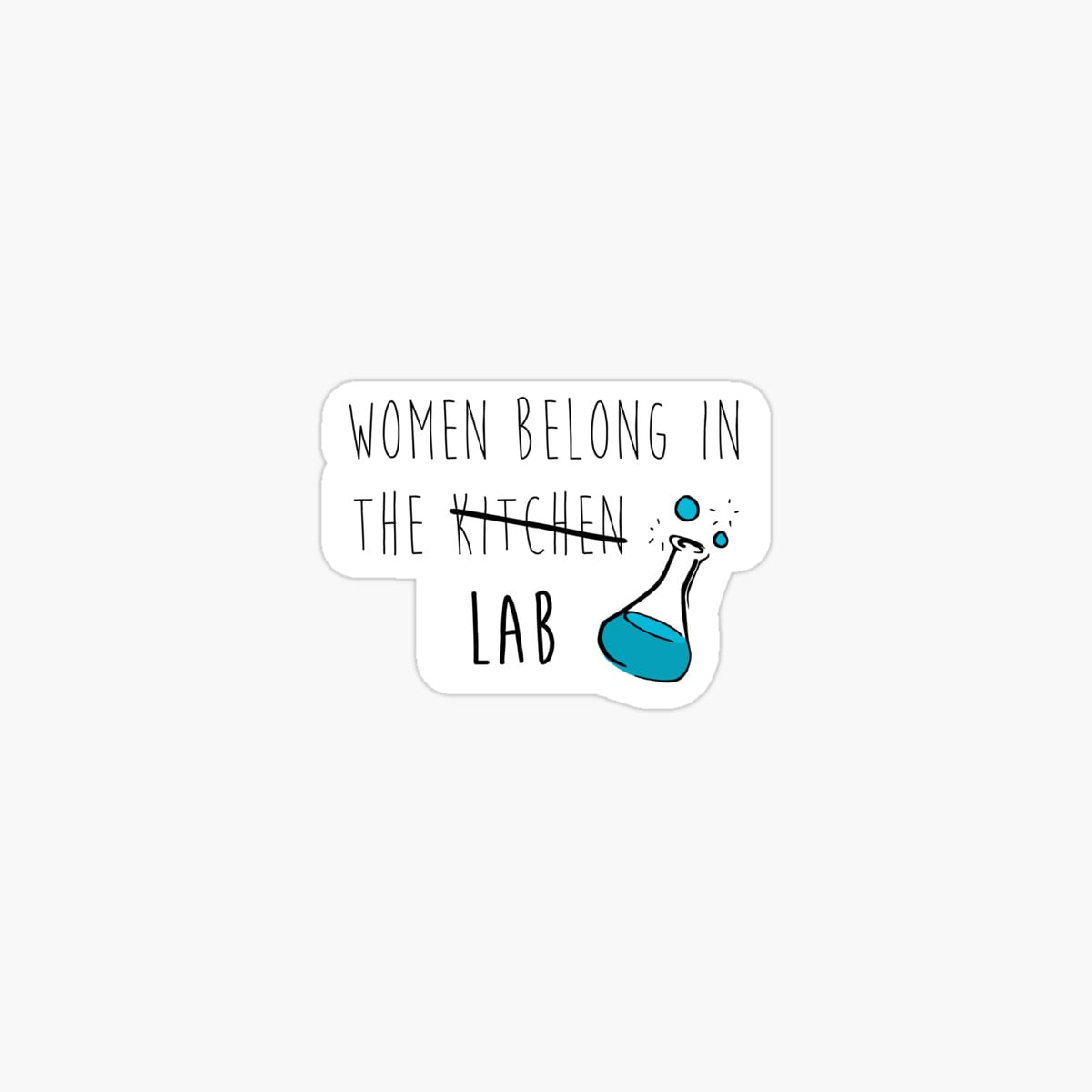 Onim Women Belong In The Lab Sticker, Phone Decal Water Bottle Stickers ...
