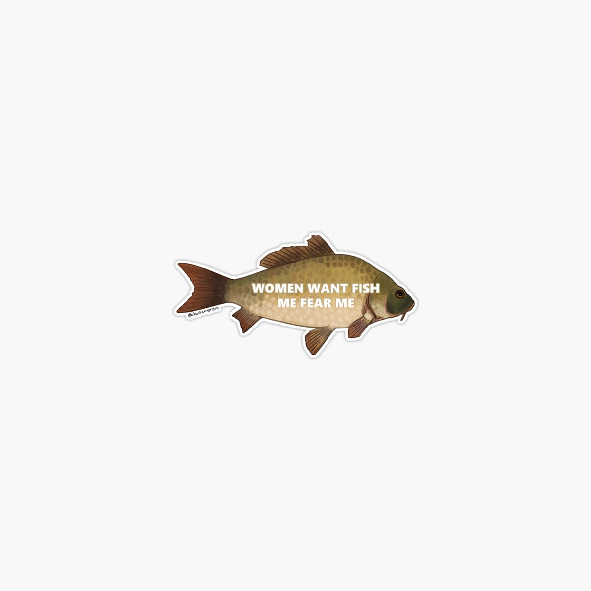Onim Women want fish me fear me Sticker - Walmart.com