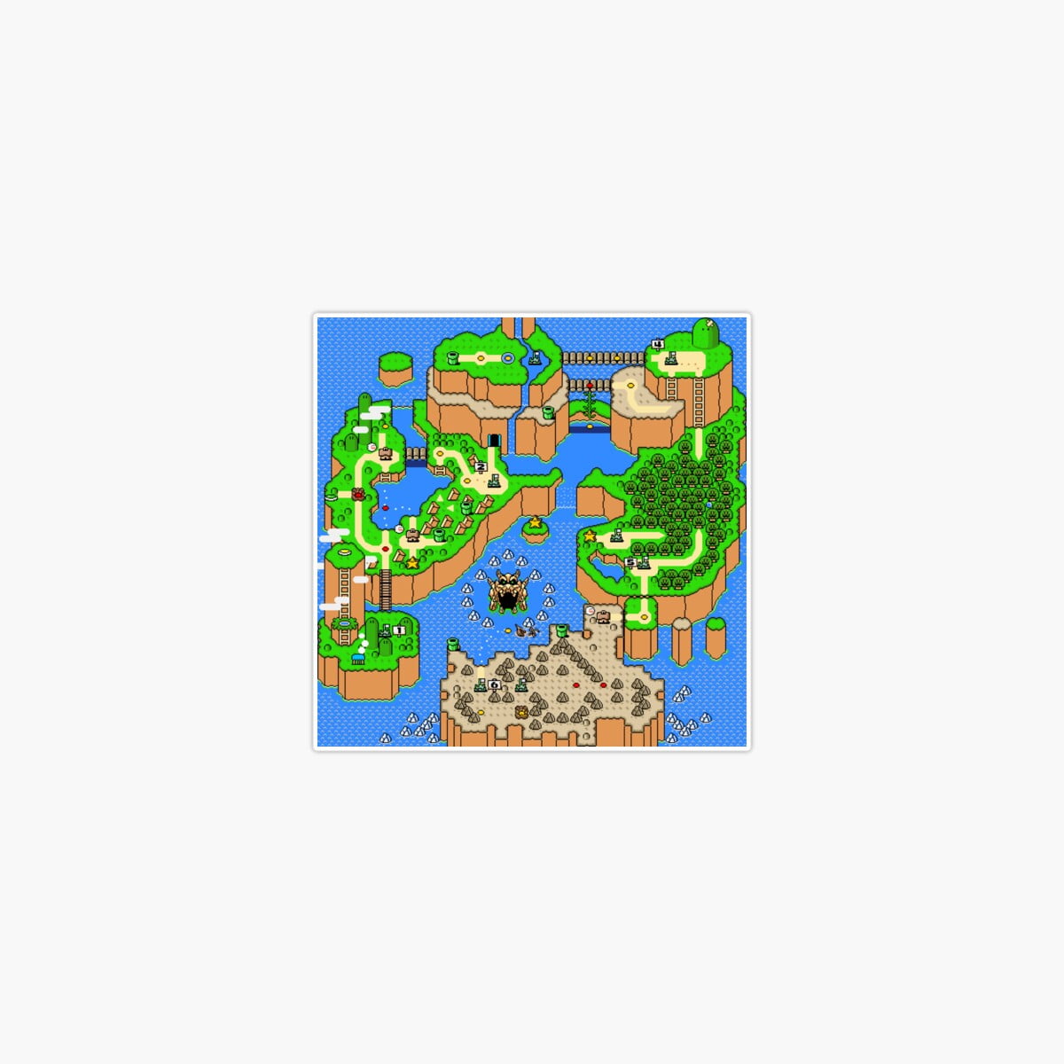 Onim World Map (SMW) Sticker - Walmart.com