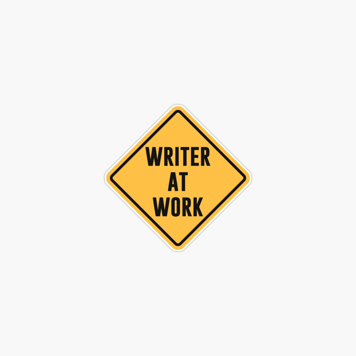 Onim Writer At Work Working Caution Sign Sticker, Phone Decal Water ...