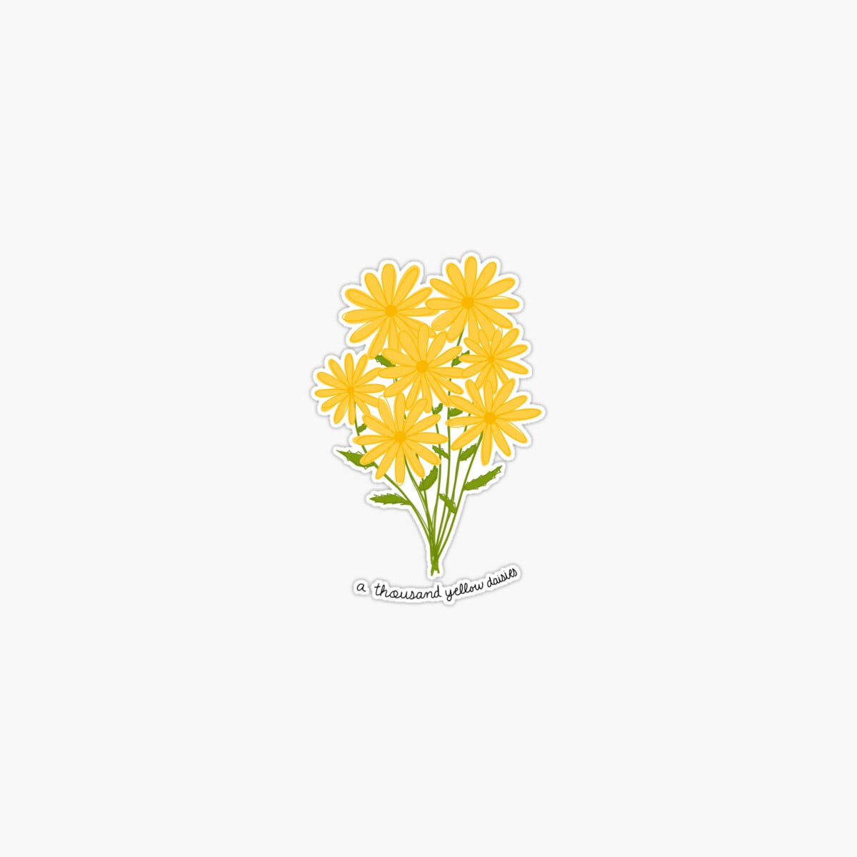Onim Yellow Daisies Sticker, Phone Decal Water Bottle Stickers Car ...