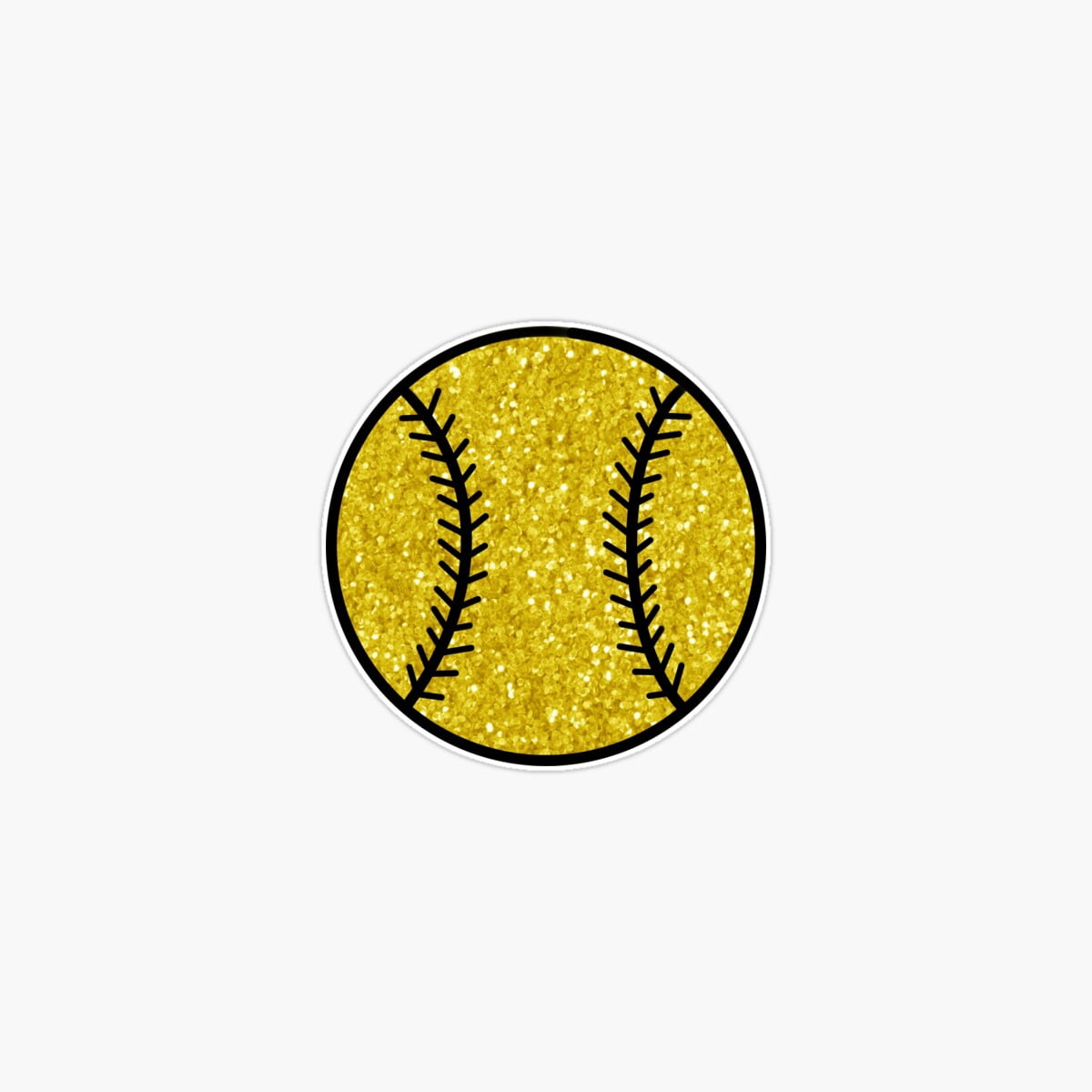 Onim Yellow Glitter Baseball Sticker, Phone Decal Water Bottle Stickers ...