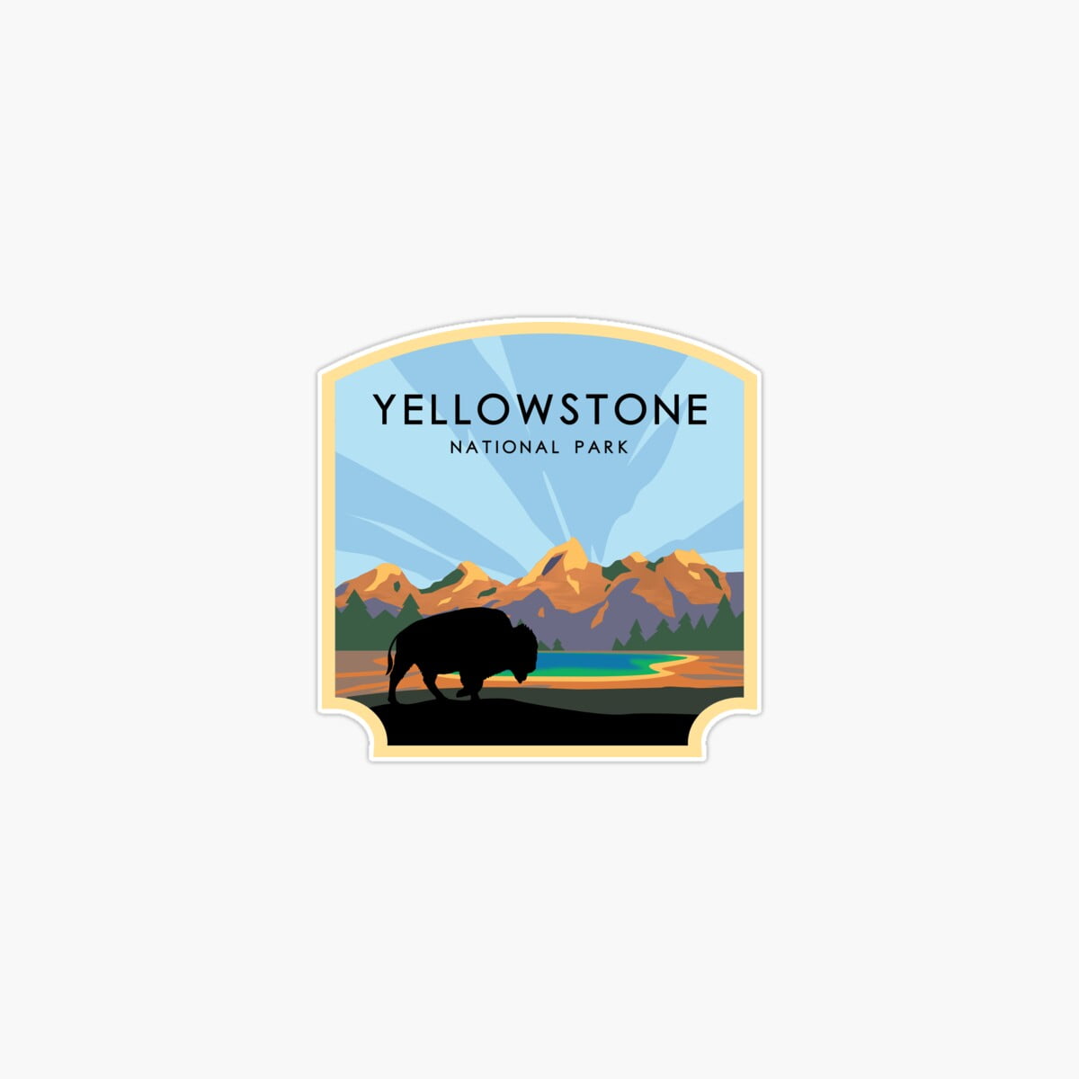 Onim Yellowstone National Park Explorer Sticker, Phone Decal Water ...