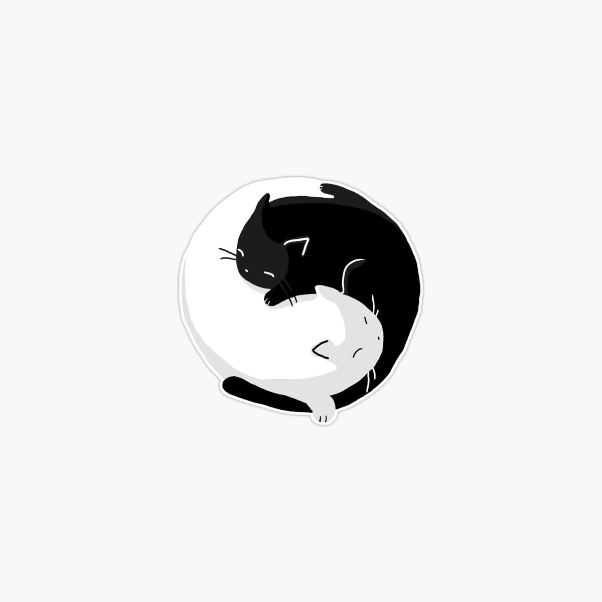 Onim Yin Yang Cats - Version 2 Sticker, Phone Decal Water Bottle ...