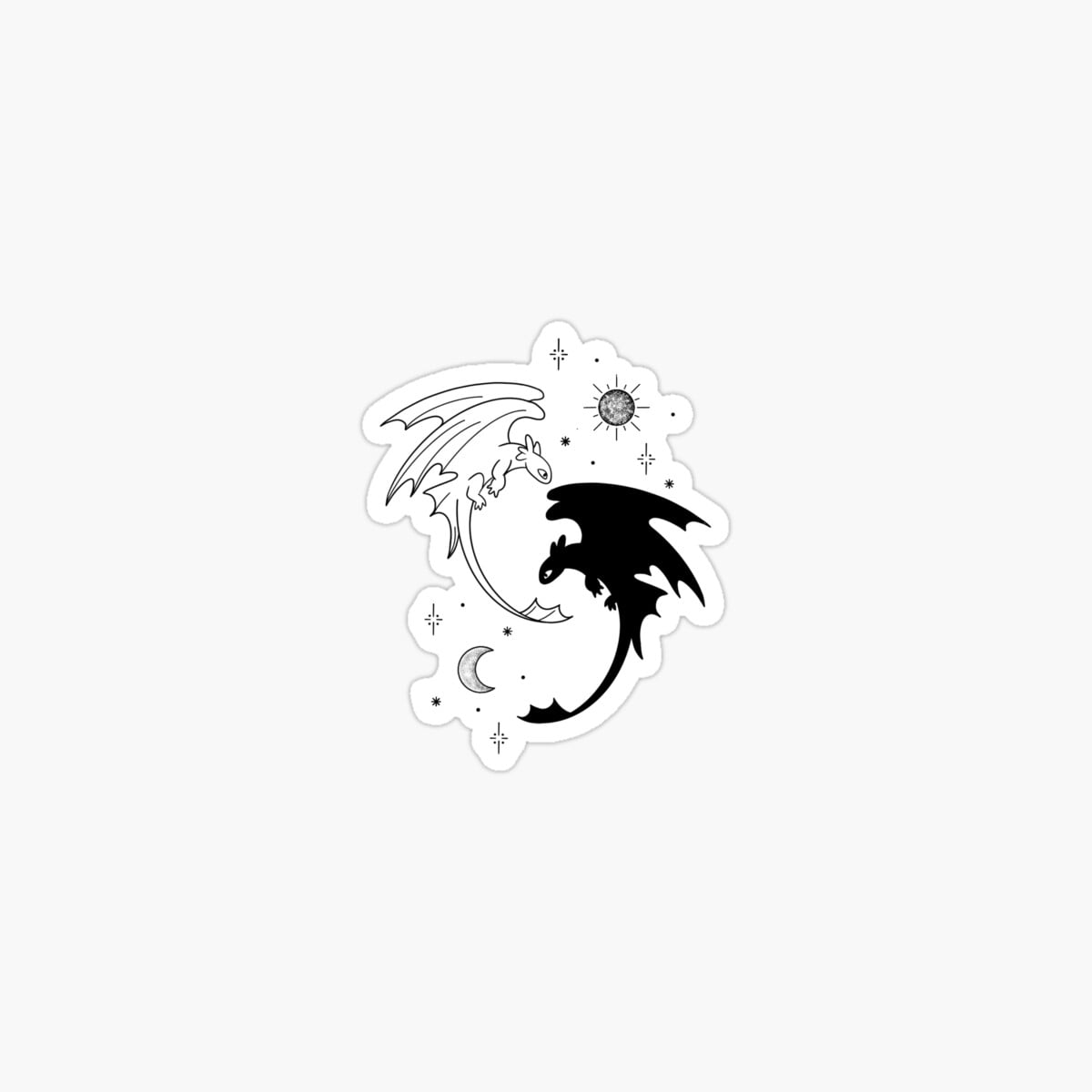 Onim Yin Yang How To Train Your Dragon Toothless Sticker, Phone Decal ...