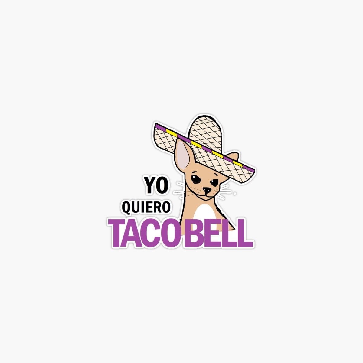 Onim Yo Quiero Taco Bell Sticker, Phone Decal Water Bottle Stickers Car ...