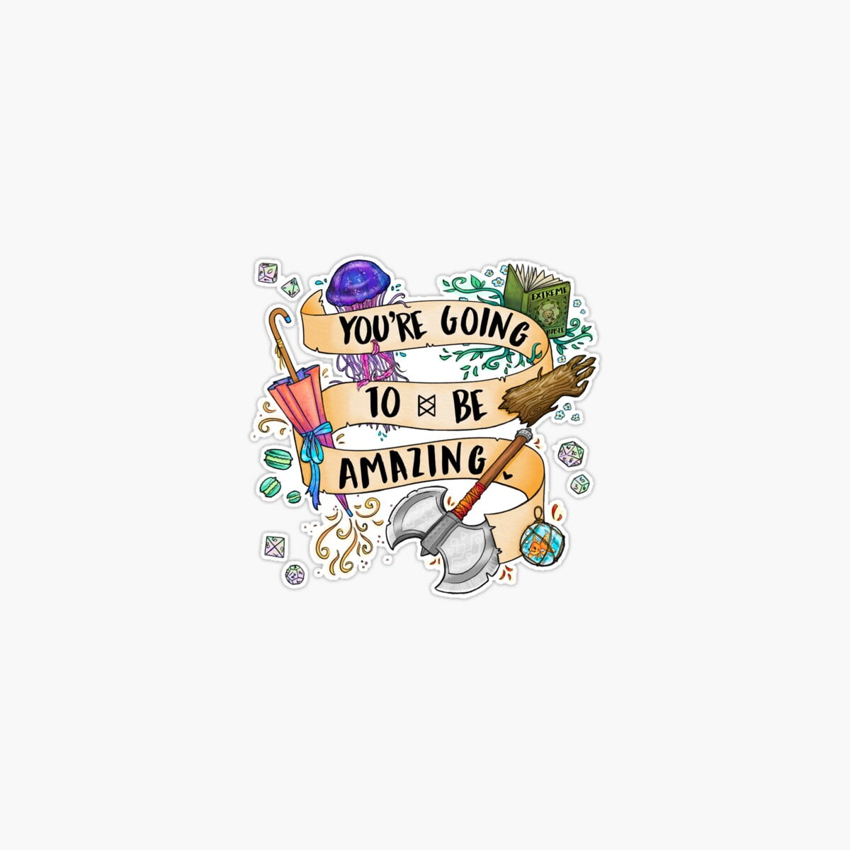 Onim You'Re Going To Be Amazing Sticker, Phone Decal Water Bottle ...