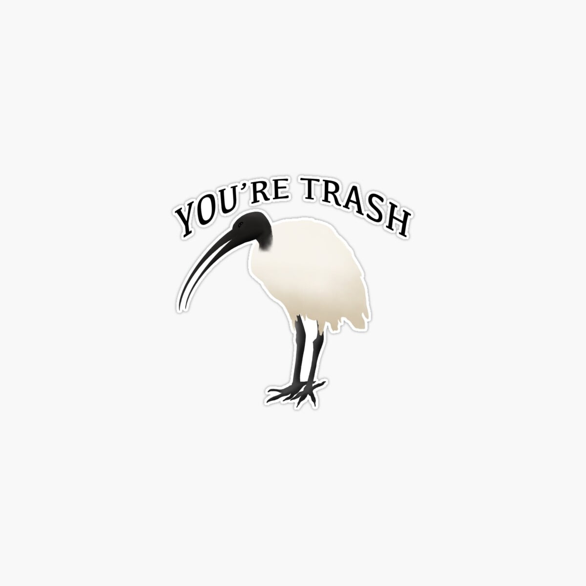 Onim You’re trash bin chicken - ibis Sticker - Walmart.com