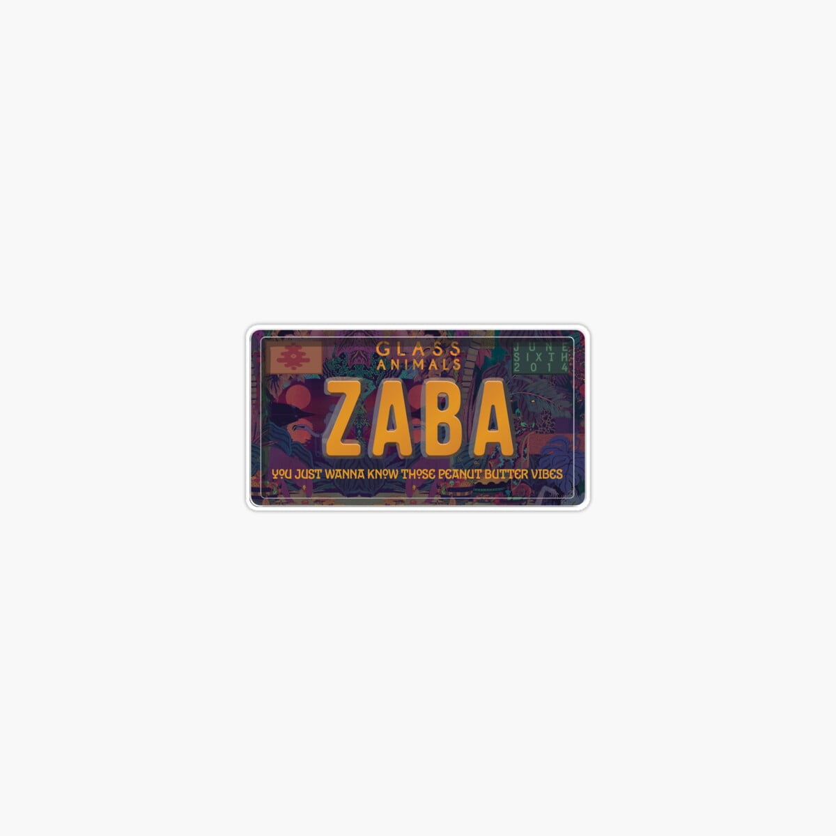 Onim Zaba Glass Animals License Sticker - Walmart.com