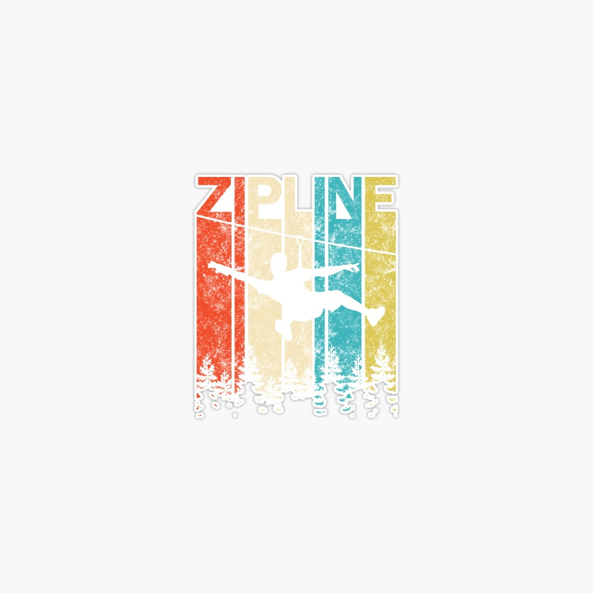 Onim Ziplining Retro Vintage Gear Sticker, Phone Decal Water Bottle ...