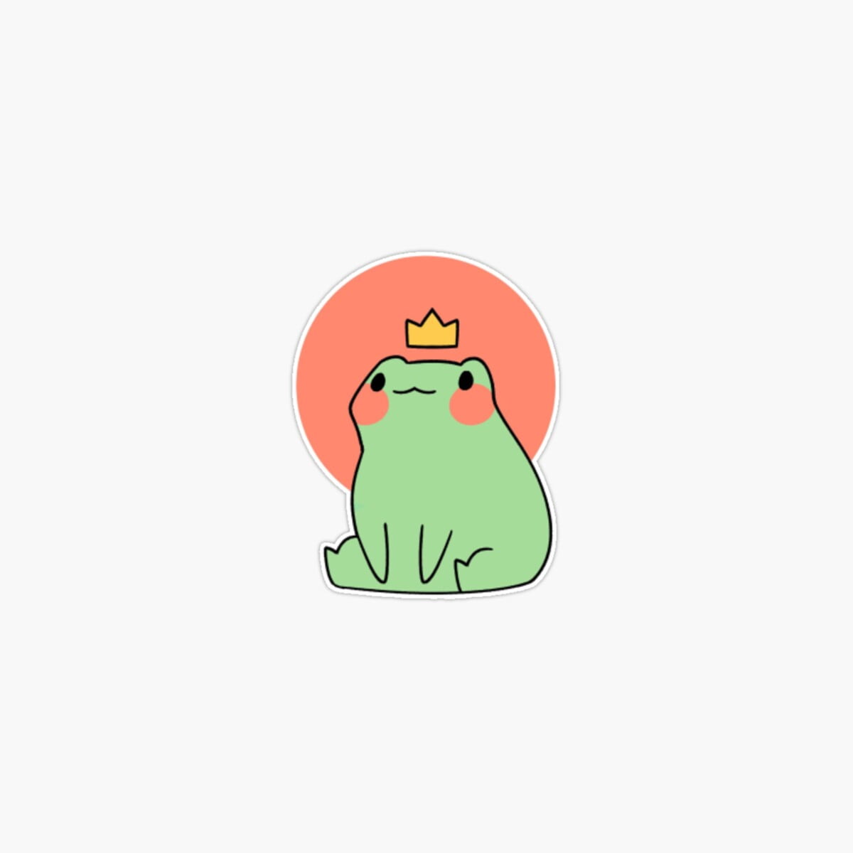 Onim cute frog in crown Sticker - Walmart.com