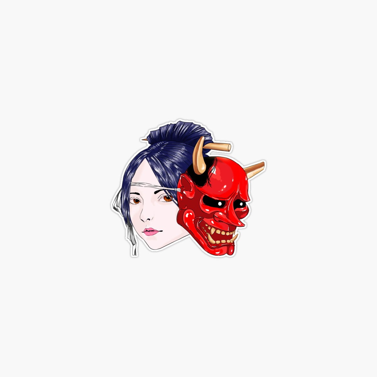 Onim geisha demon Sticker - Walmart.com