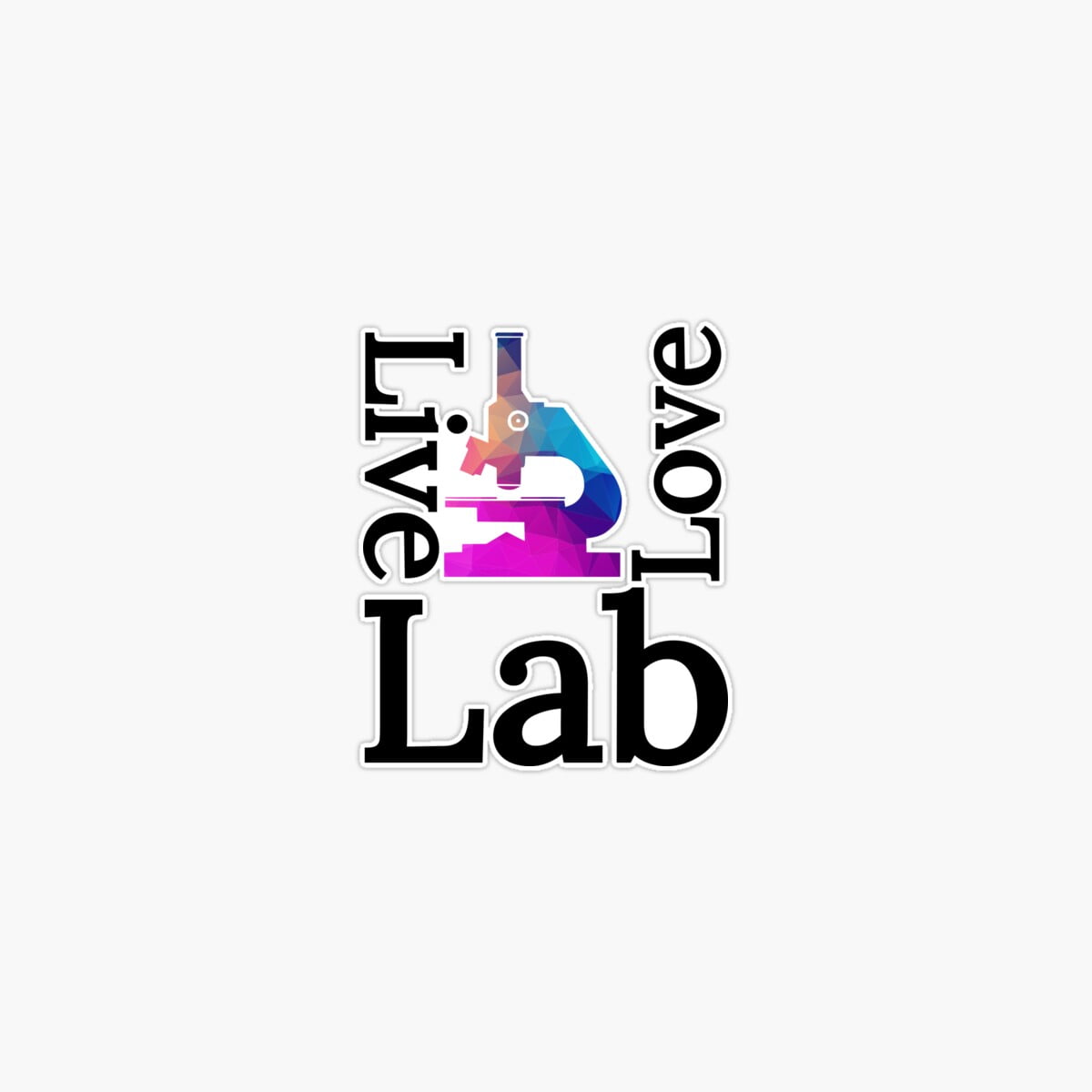 Onim live lab love microscope (gray) Sticker - Walmart.com