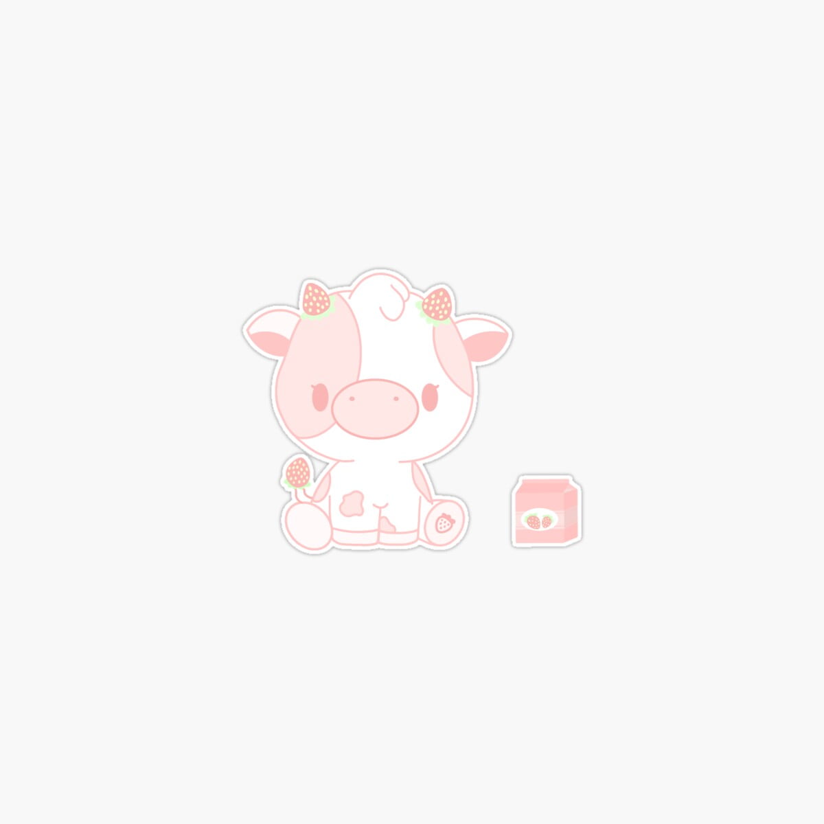 Onim strawberry cow Sticker - Walmart.com