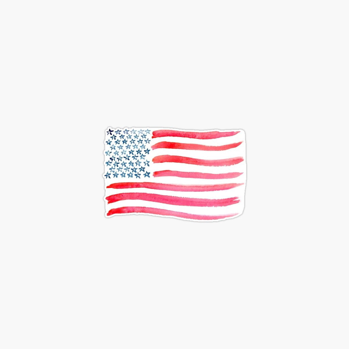 OnimAmerican Flag Watercolor Sticker, Phone Decal Water Bottle Stickers ...