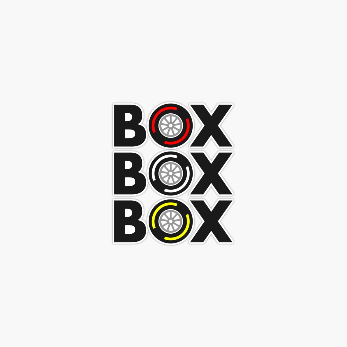 OnimBox Box Box F1 Tyre Compound Design Sticker, Phone Decal Water ...