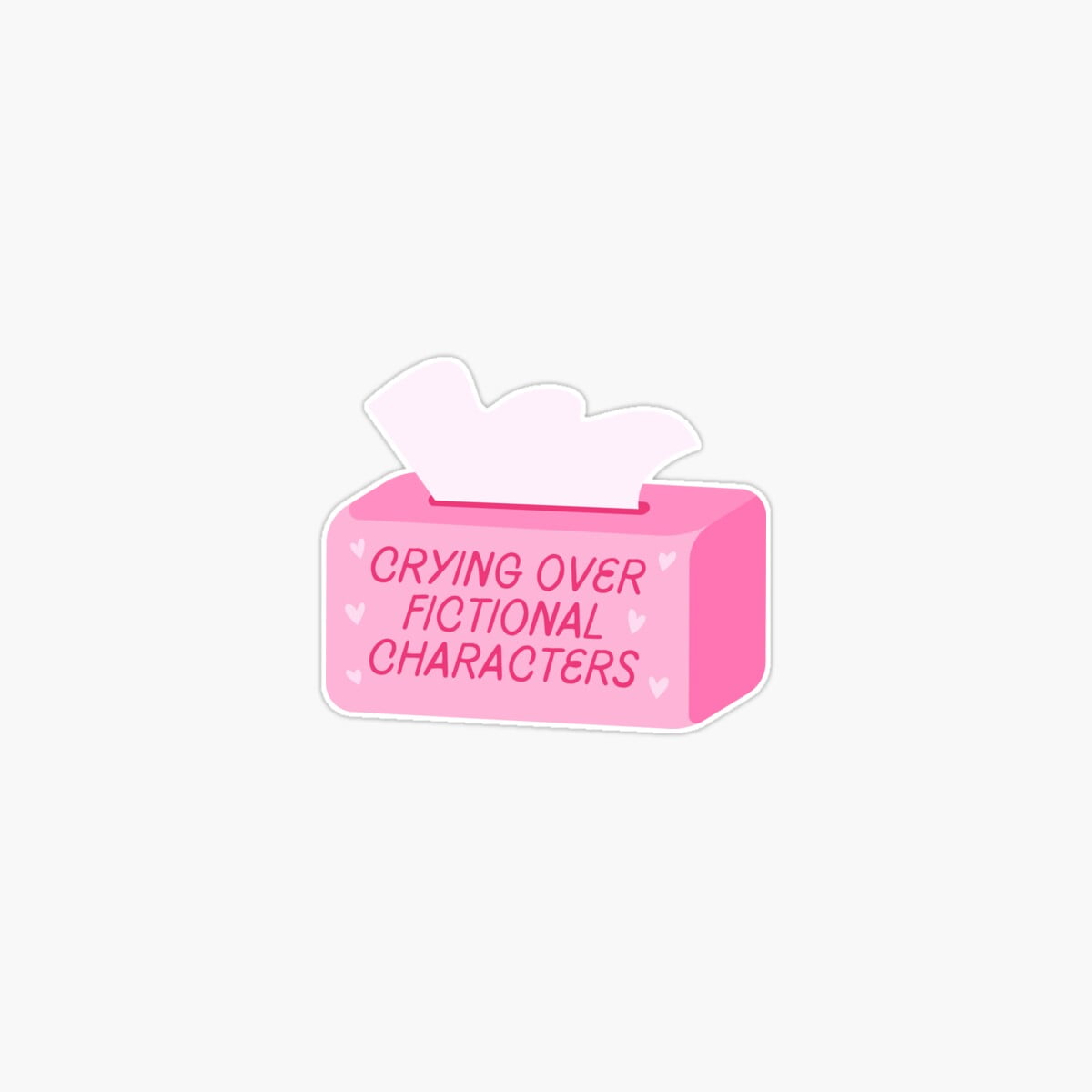 OnimCrying Over Fictional Characters Pink Tissue Box Sticker, Phone ...
