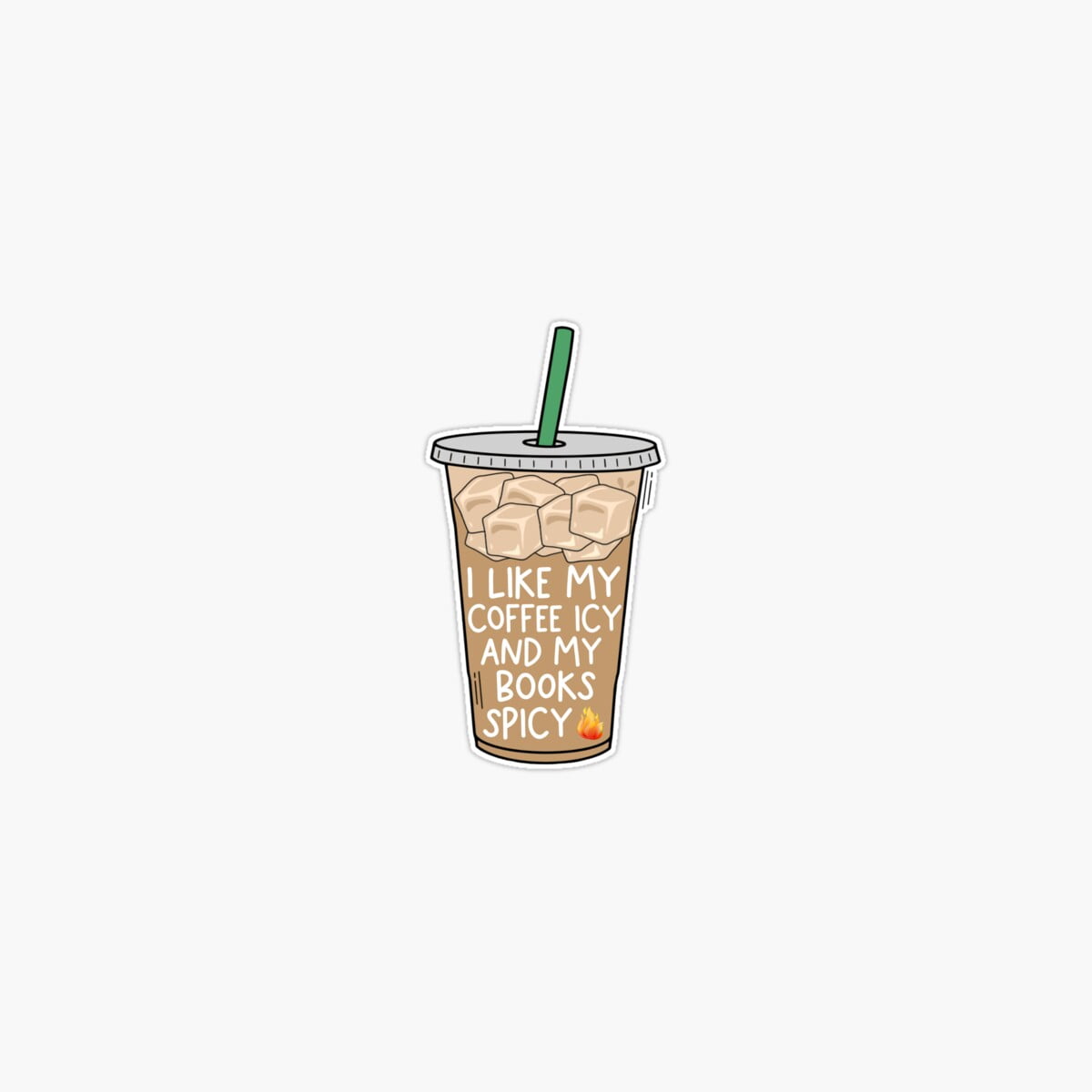 OnimI Like My Coffee Icy And My Books Spicy Sticker, Phone Decal Water ...