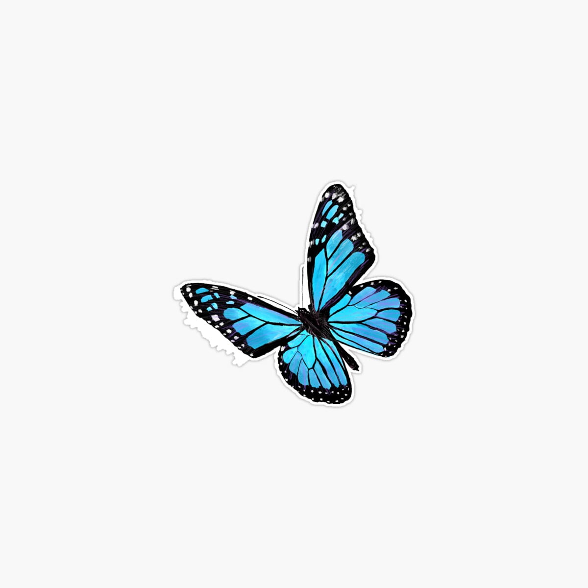 OnimLight Blue Butterfly Sticker, Phone Decal Water Bottle Stickers Car ...