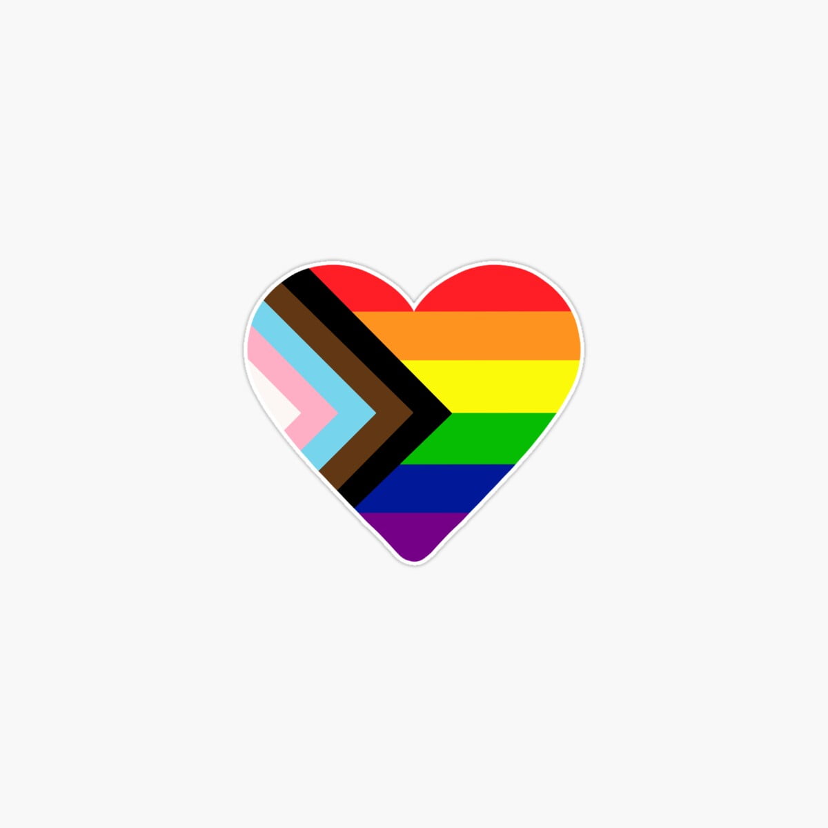 OnimProgress Pride Flag Heart Sticker, Phone Decal Water Bottle ...
