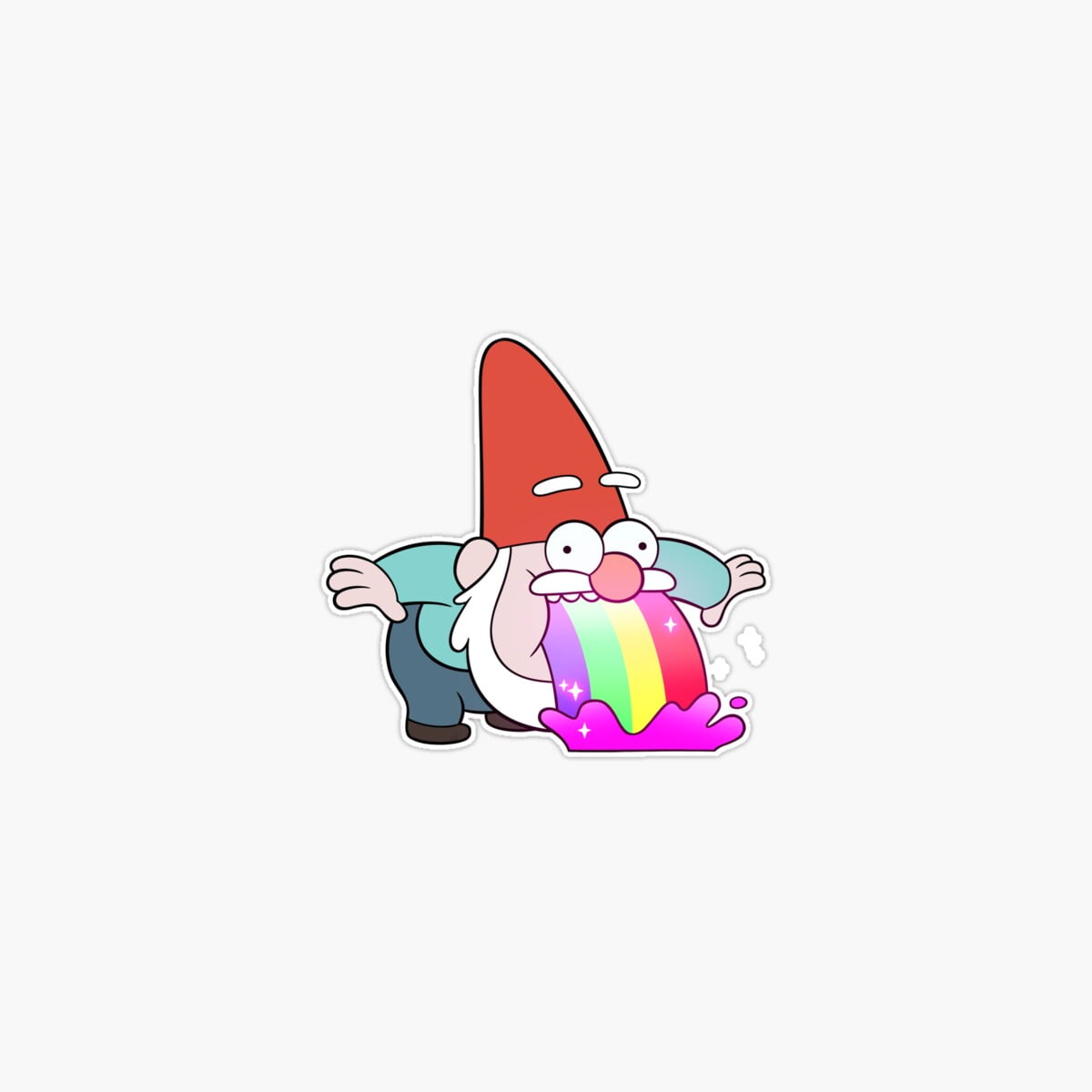 OnimRainbow Vomiting Gnome Sticker, Phone Decal Water Bottle Stickers ...