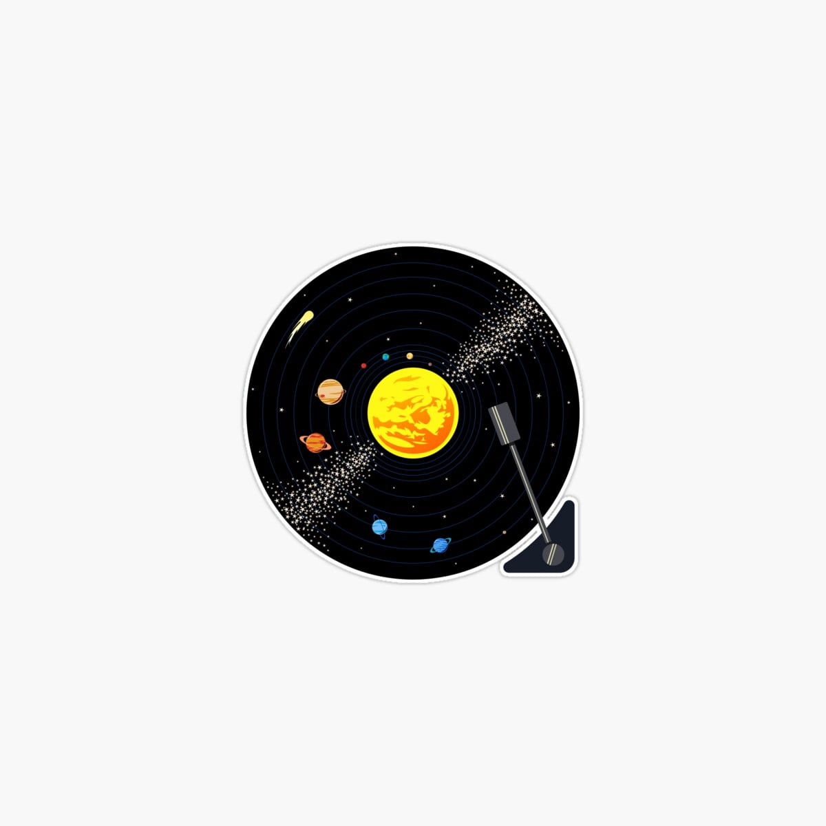 OnimSolar System Vinyl Record Sticker, Phone Decal Water Bottle ...
