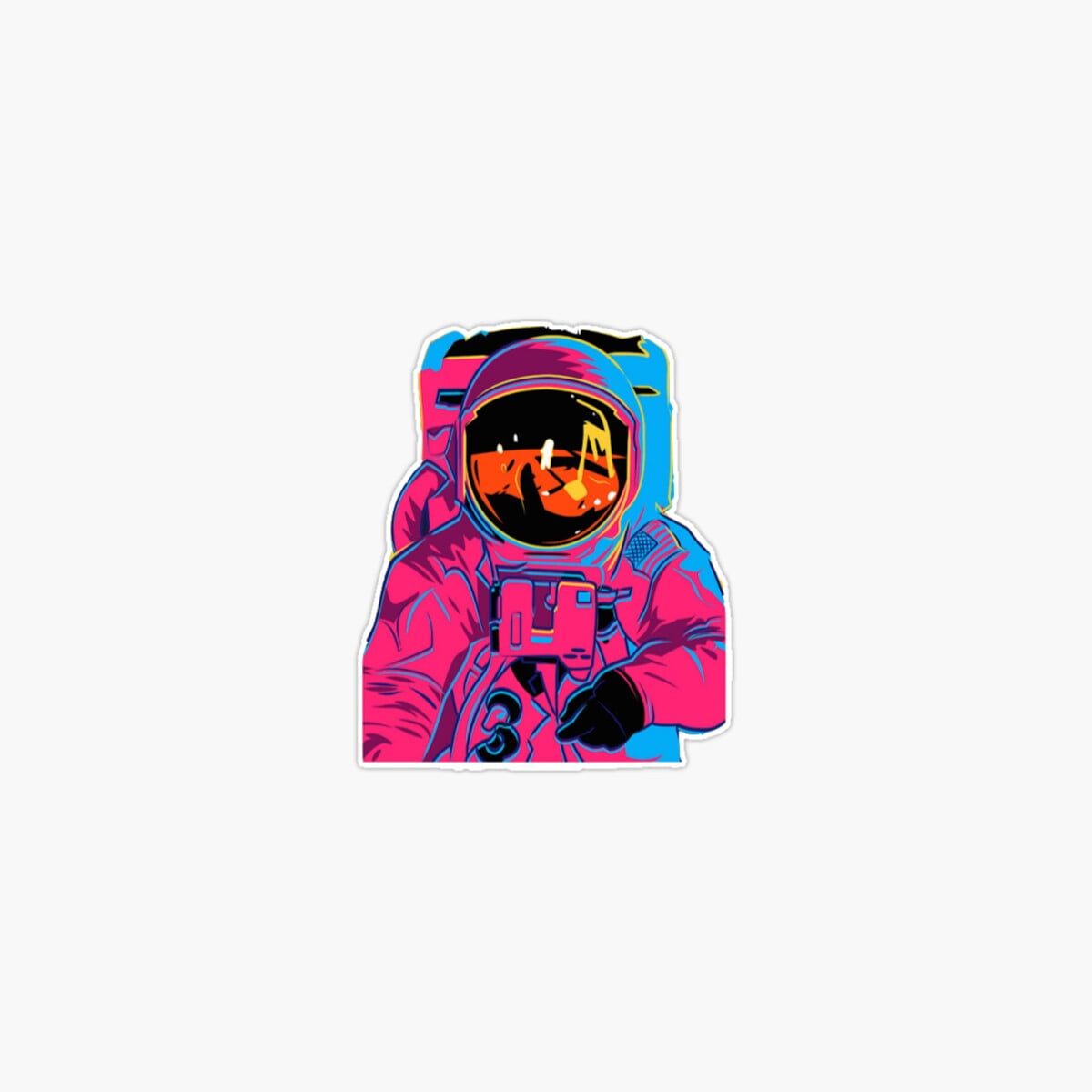 OnimTrippy Rainbow Astronaut Sticker, Phone Decal Water Bottle Stickers ...