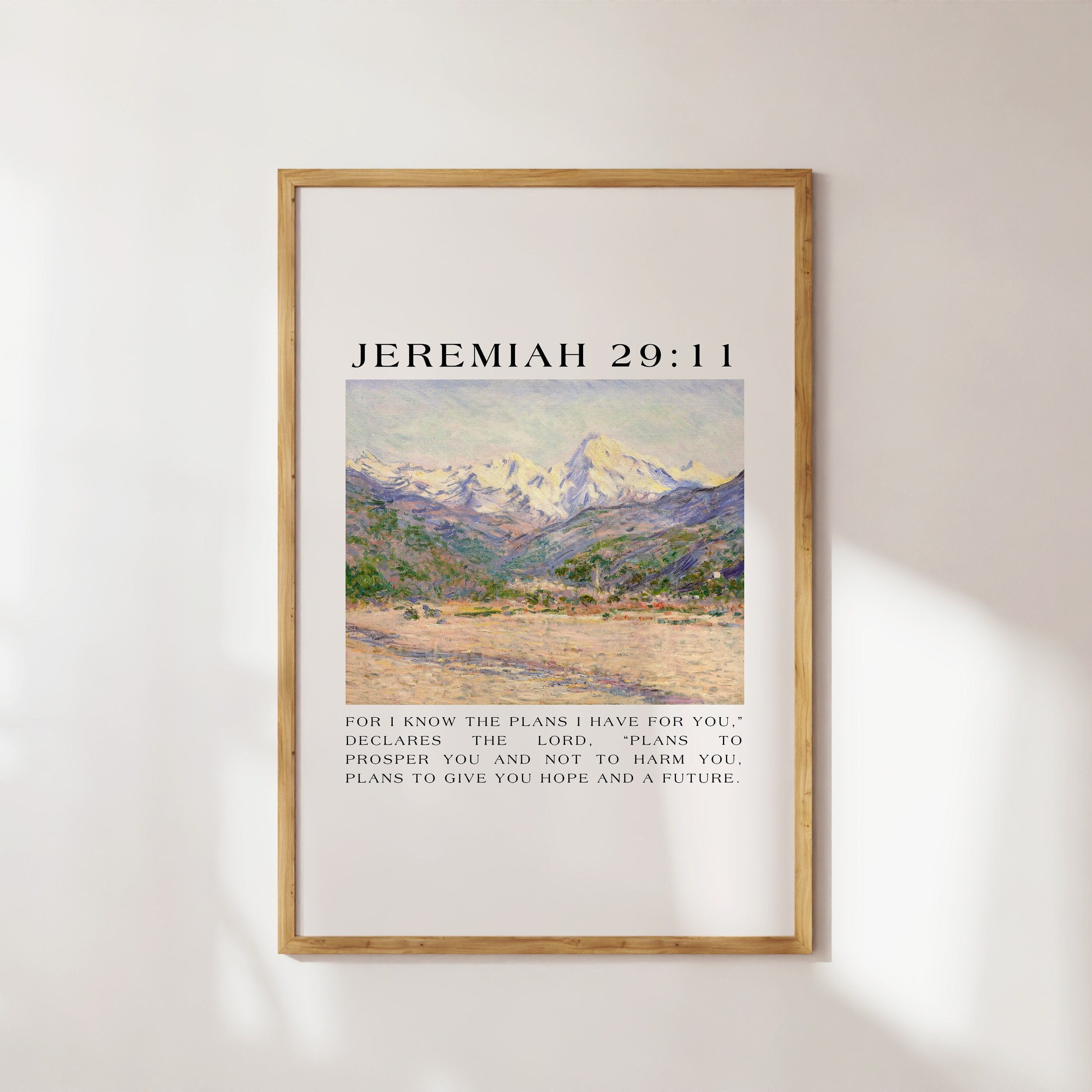 Onimhouse Poster Jeremiah 29:11 Mountain Landscape Christian Wall Art ...