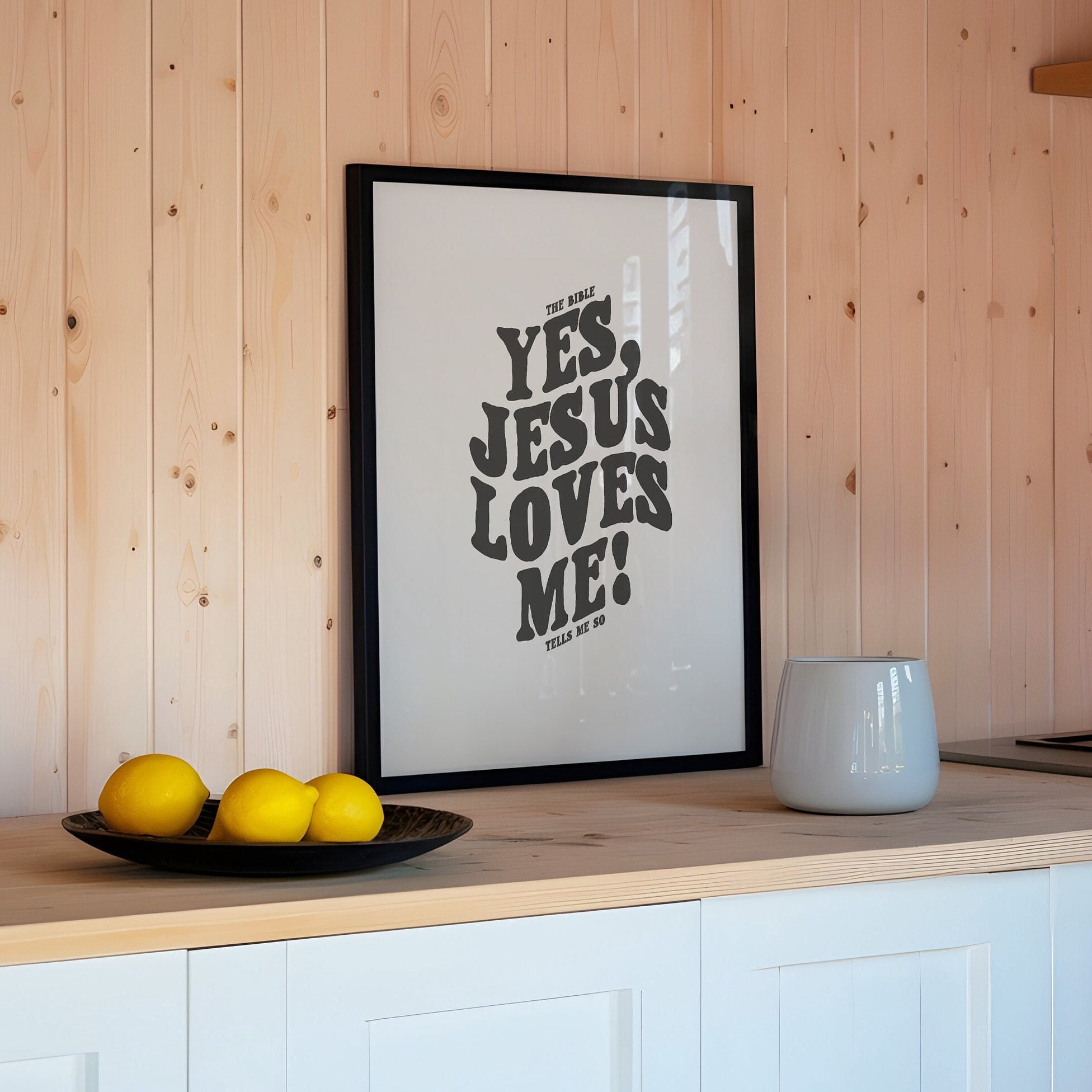 Onimhouse Poster Jesus Loves Me Minimal Christian Wall Art Quote Bible ...