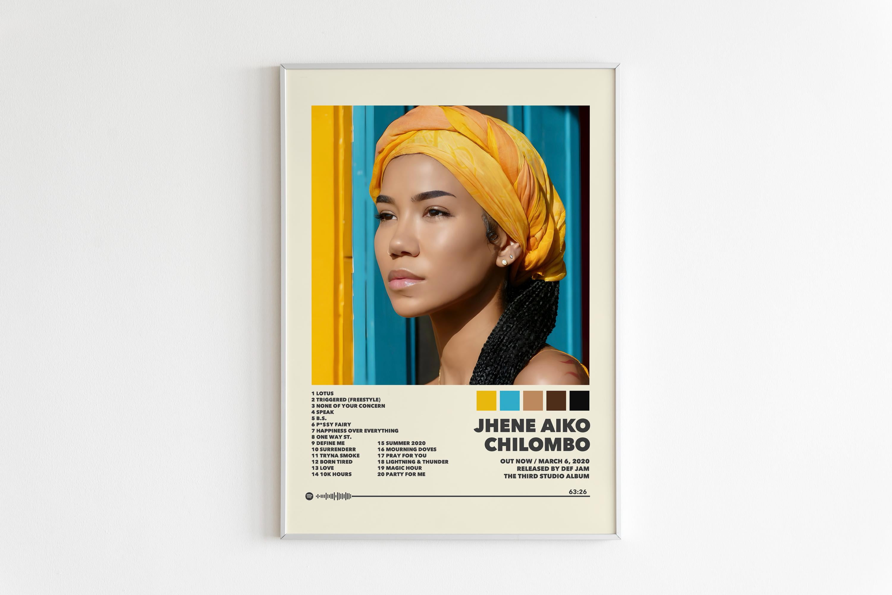 Onimhouse Poster Jhene Aiko Poster / Jhene Aiko Chilombo Poster / Album ...