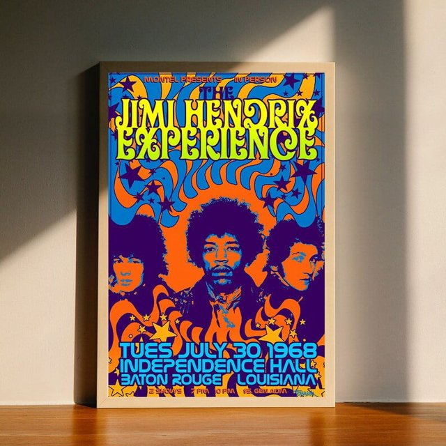 Onimhouse Poster Jimi Hendrix 1968 Poster, Wall Art Decor, Home Decor ...
