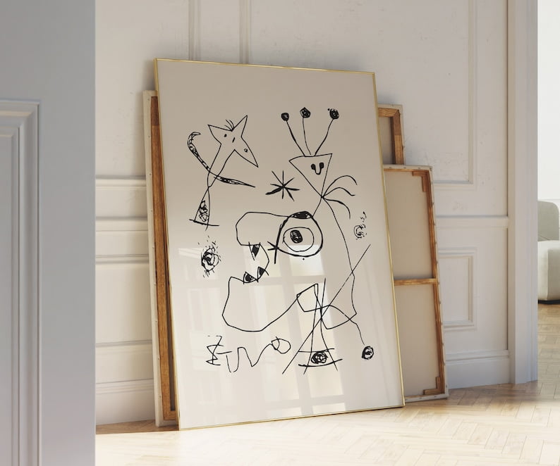 Onimhouse Poster Joan Miro "The Man With The Plumed Hat" Etching ...