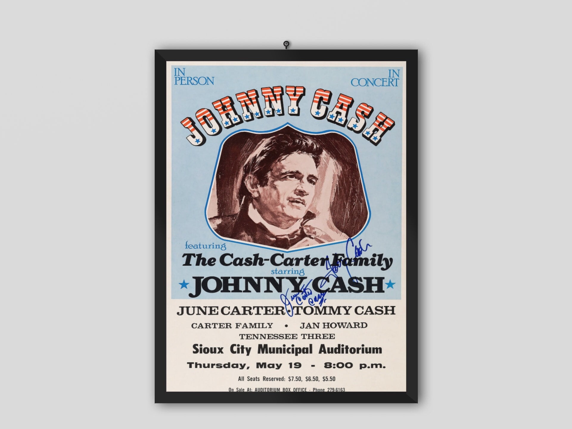 Onimhouse Poster Johnny Cash, June Carter 1979 Mt. Pleasant, Ia Concert ...