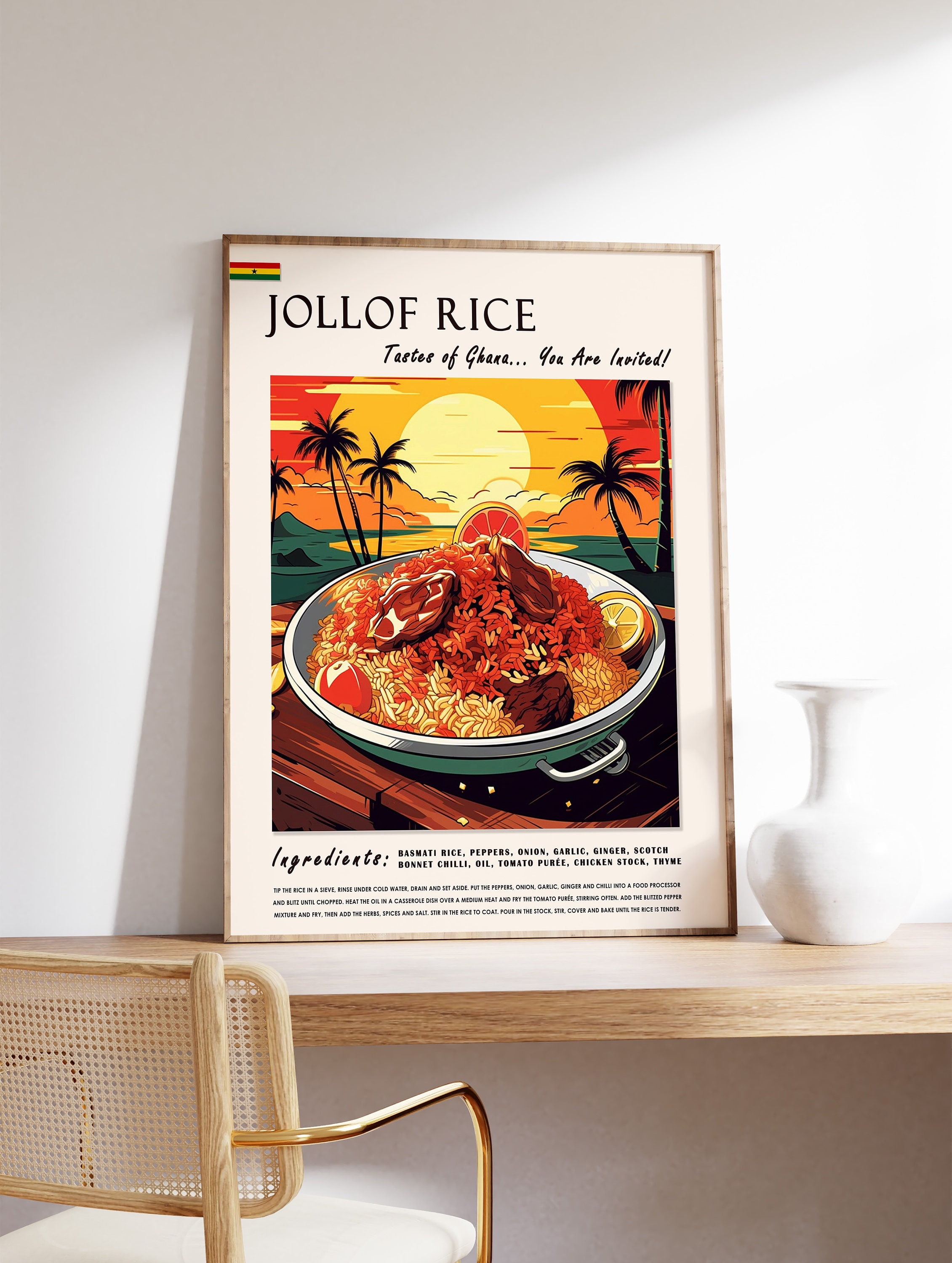 Onimhouse Poster Jollof Rice Ghanaian Food Poster, African Food Print ...