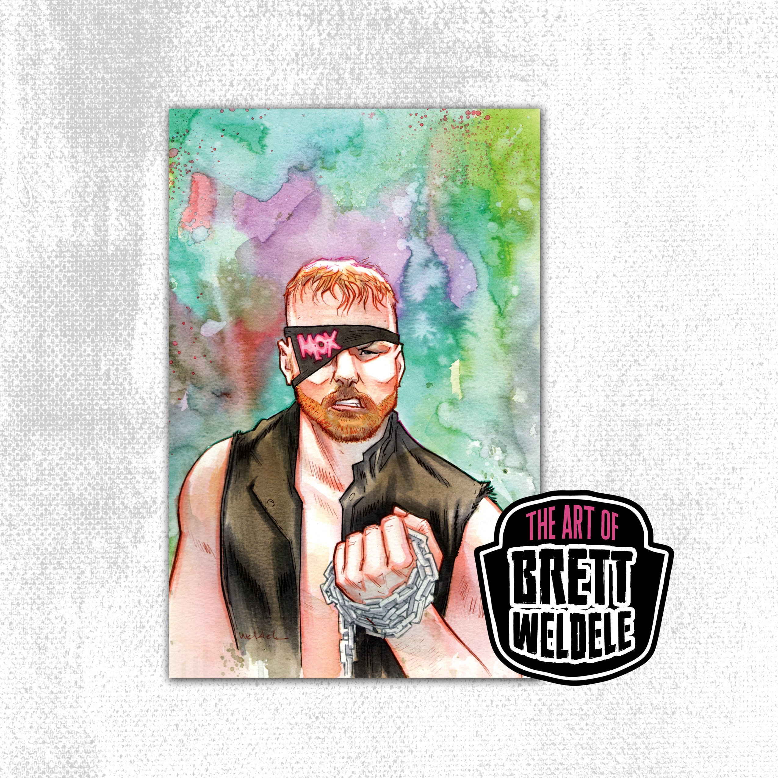 Onimhouse Poster Jon Moxley - Premium Watercolor Art Print - Wrestler ...