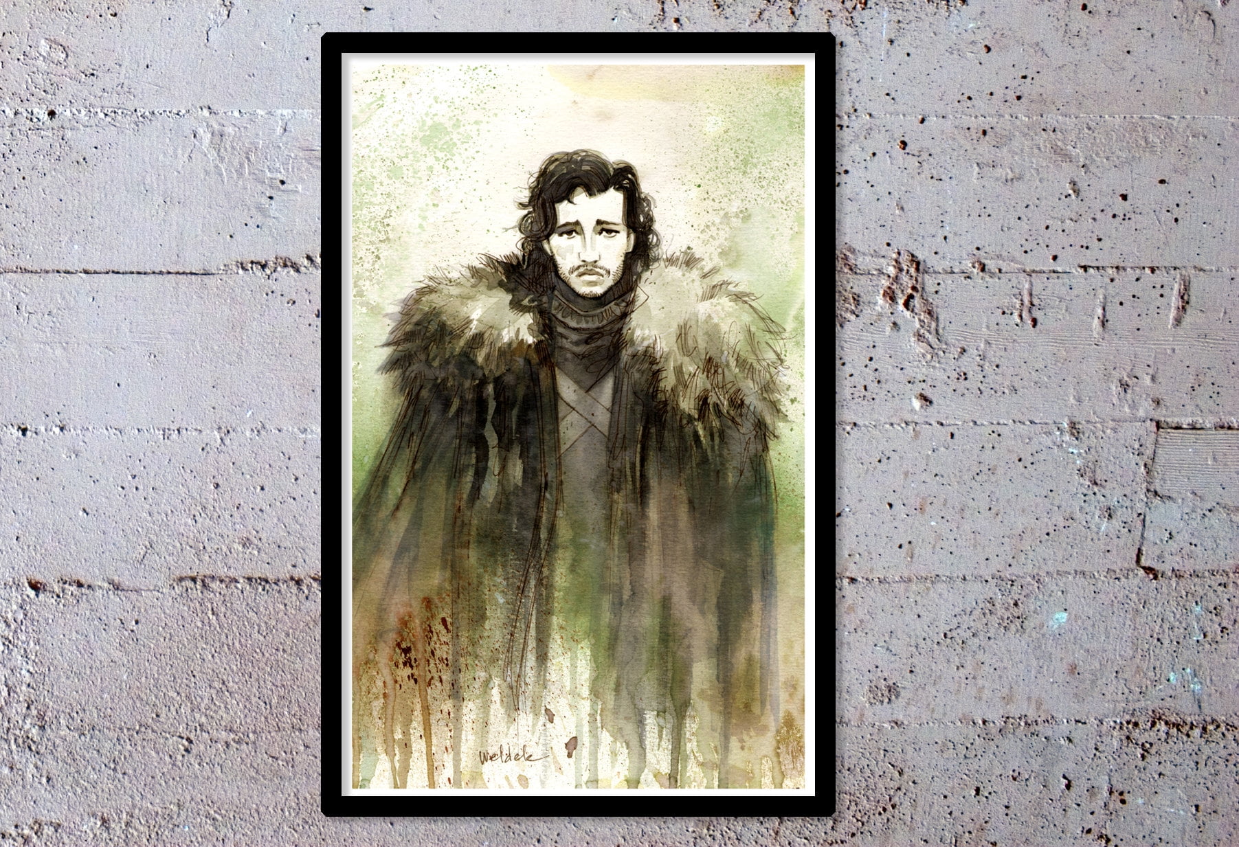 Onimhouse Poster Jon Snow - Watercolor Art Print- Fanart- Pop Culture ...