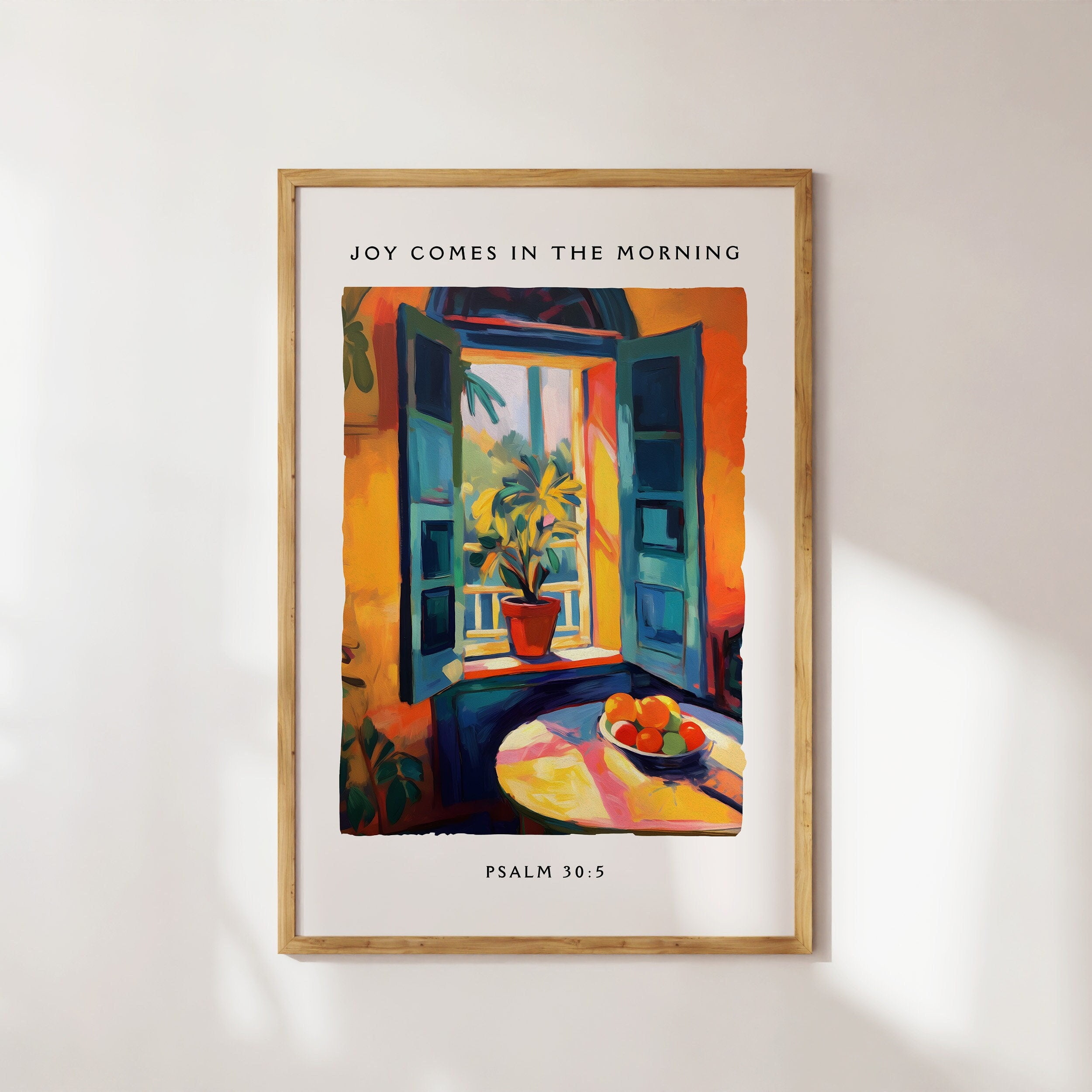 Onimhouse Poster Joy Comes In The Morning Christian Wall Art Watercolor ...