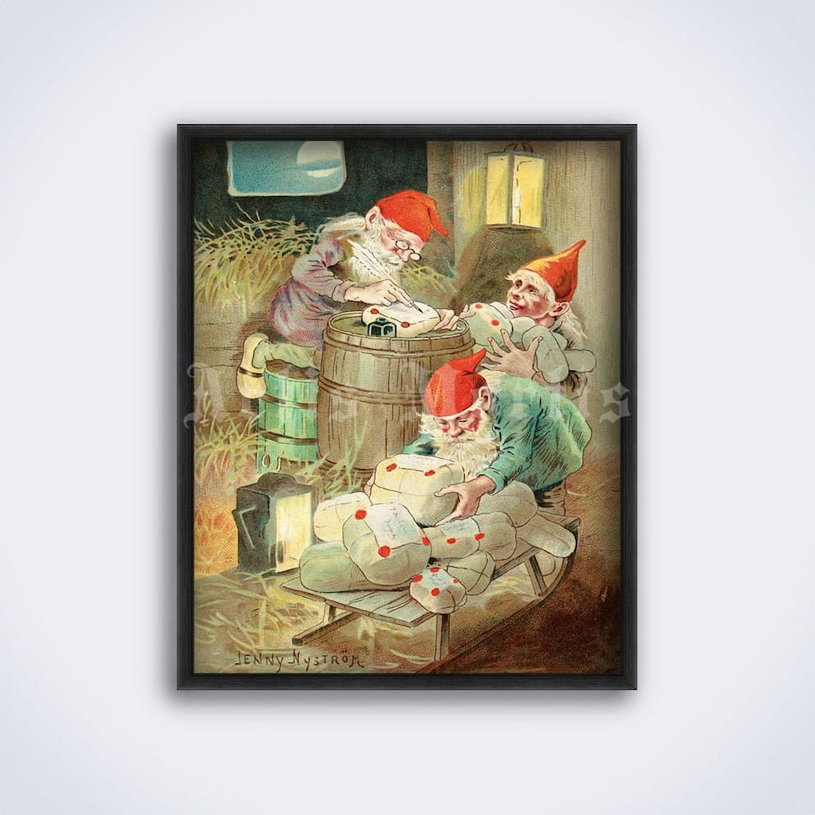 Onimhouse Poster Jultomten - Vintage Christmas Art, Sweden Santa Claus ...